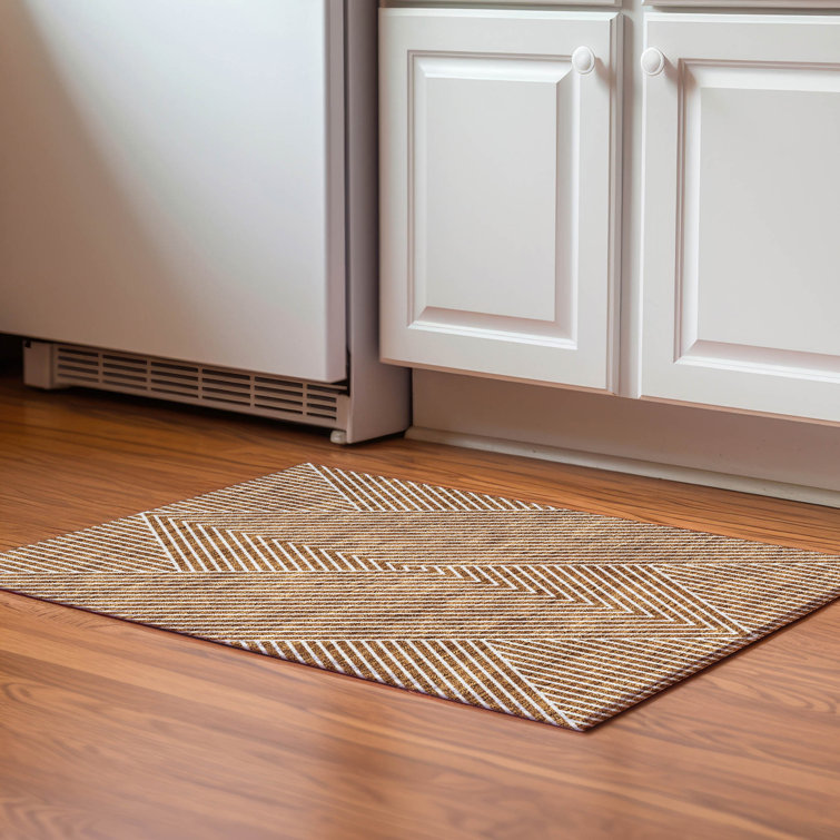 Bungalow Rose Premium Machine Washable Prisco Terracotta Rug | Wayfair