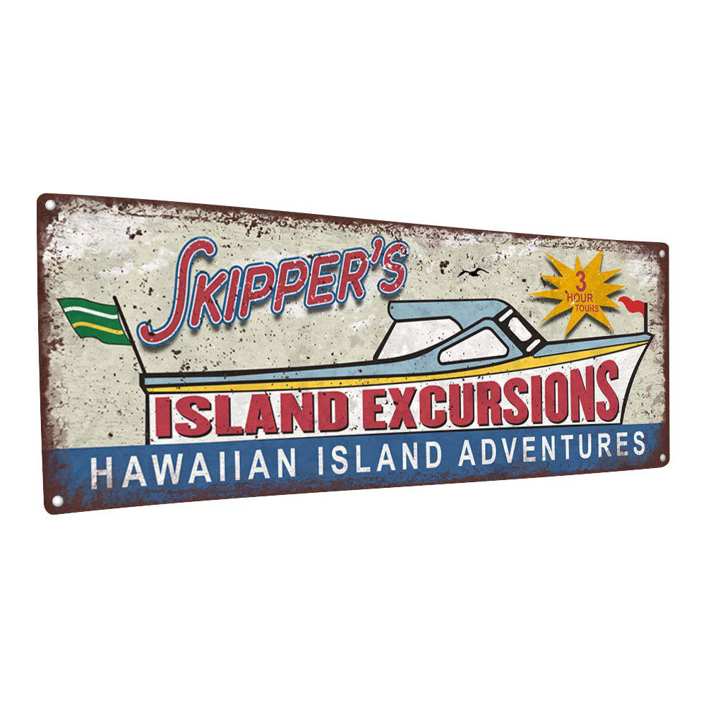 Breakwater Bay " Skipper's Island Excursions Metal Sign " on Metal ...