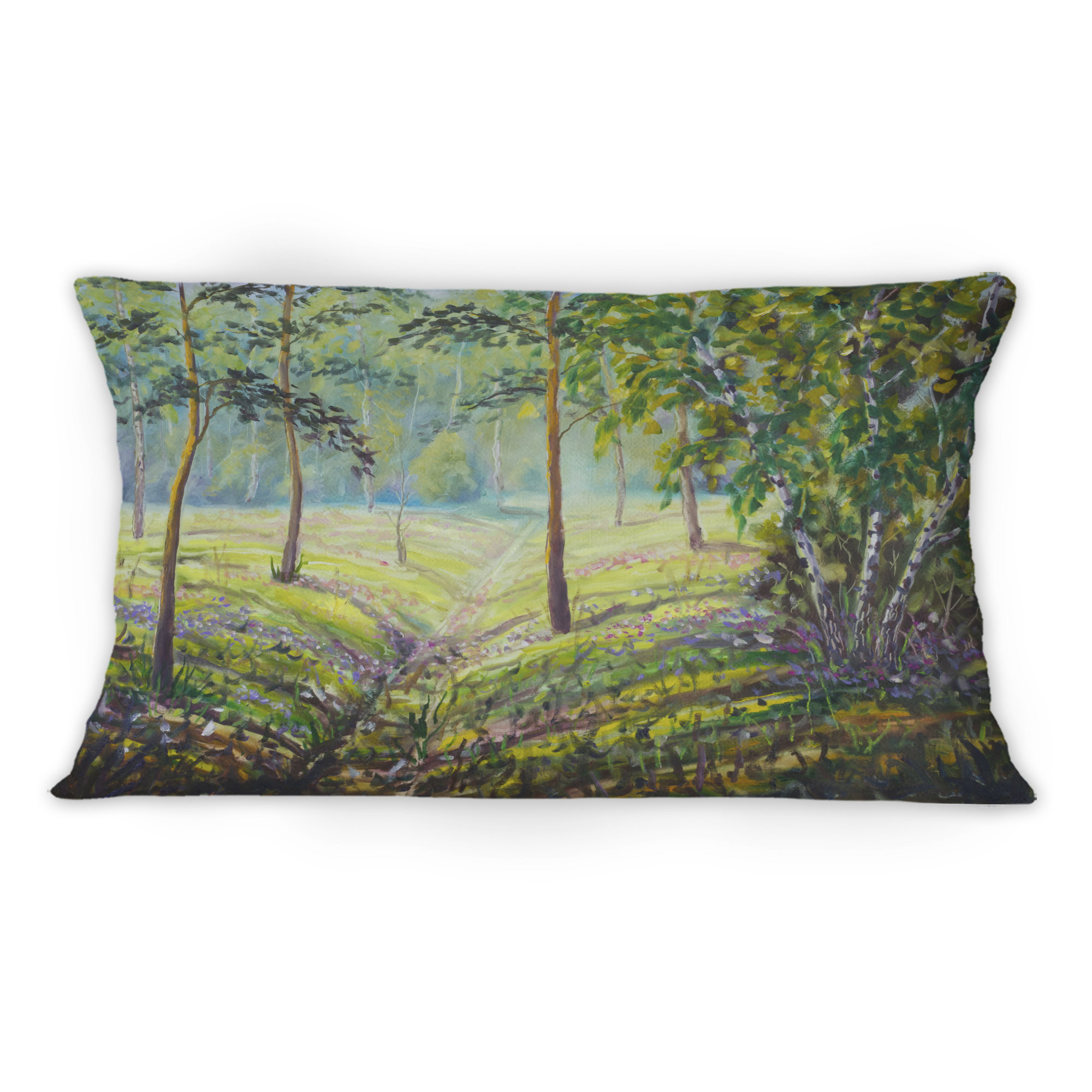 Design Art Pine Trees And Green Bushes In The Forest -1 Country Printed ...