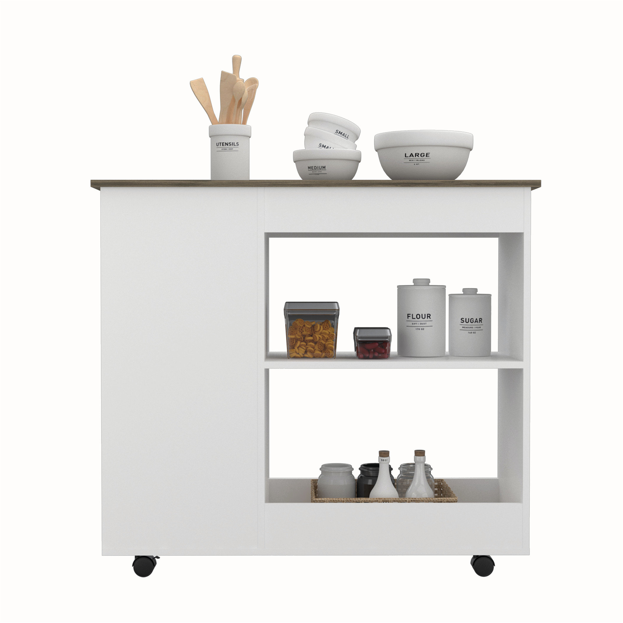 Latitude Run® Versatile Kitchen Cart with Abundant Storage and Mobility ...