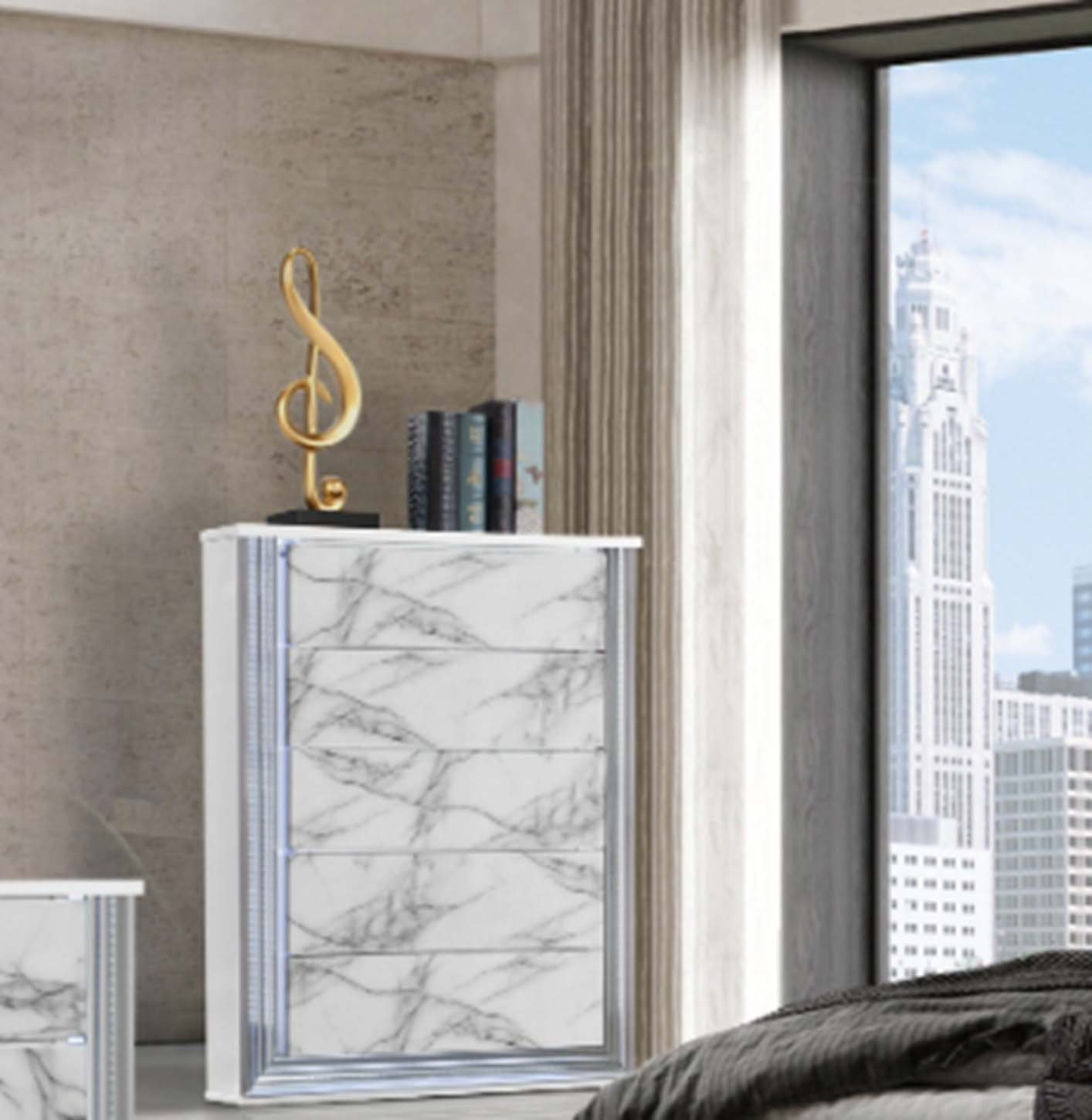 Dynoson Modern Marble Chest With LED - Wayfair Canada