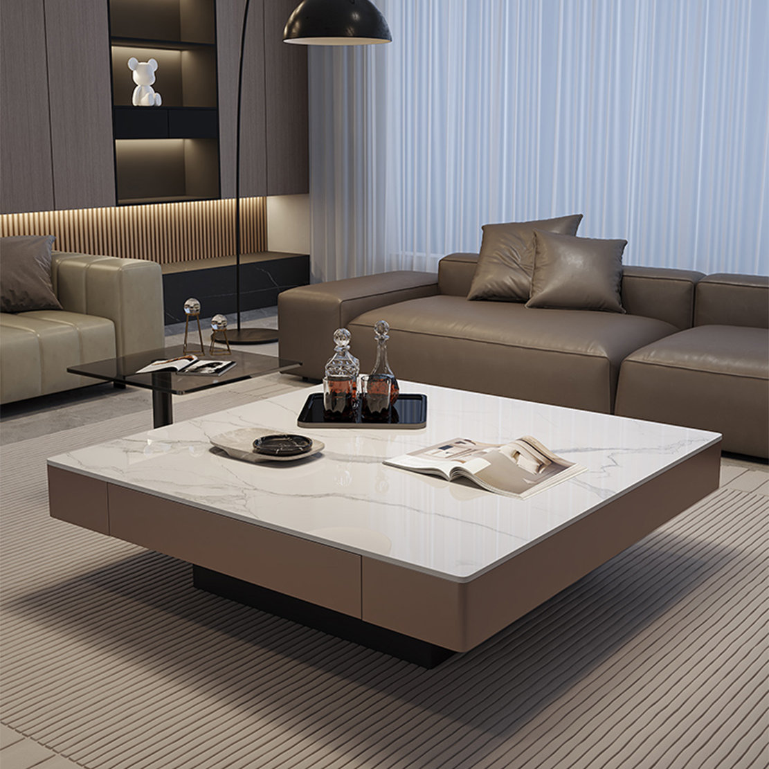 LIZIYE Italian light luxury square stone coffee table | Wayfair