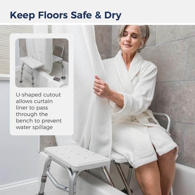 Symple Stuff Splash Defense Tub Transfer Bench For Bathtub With Curtain ...
