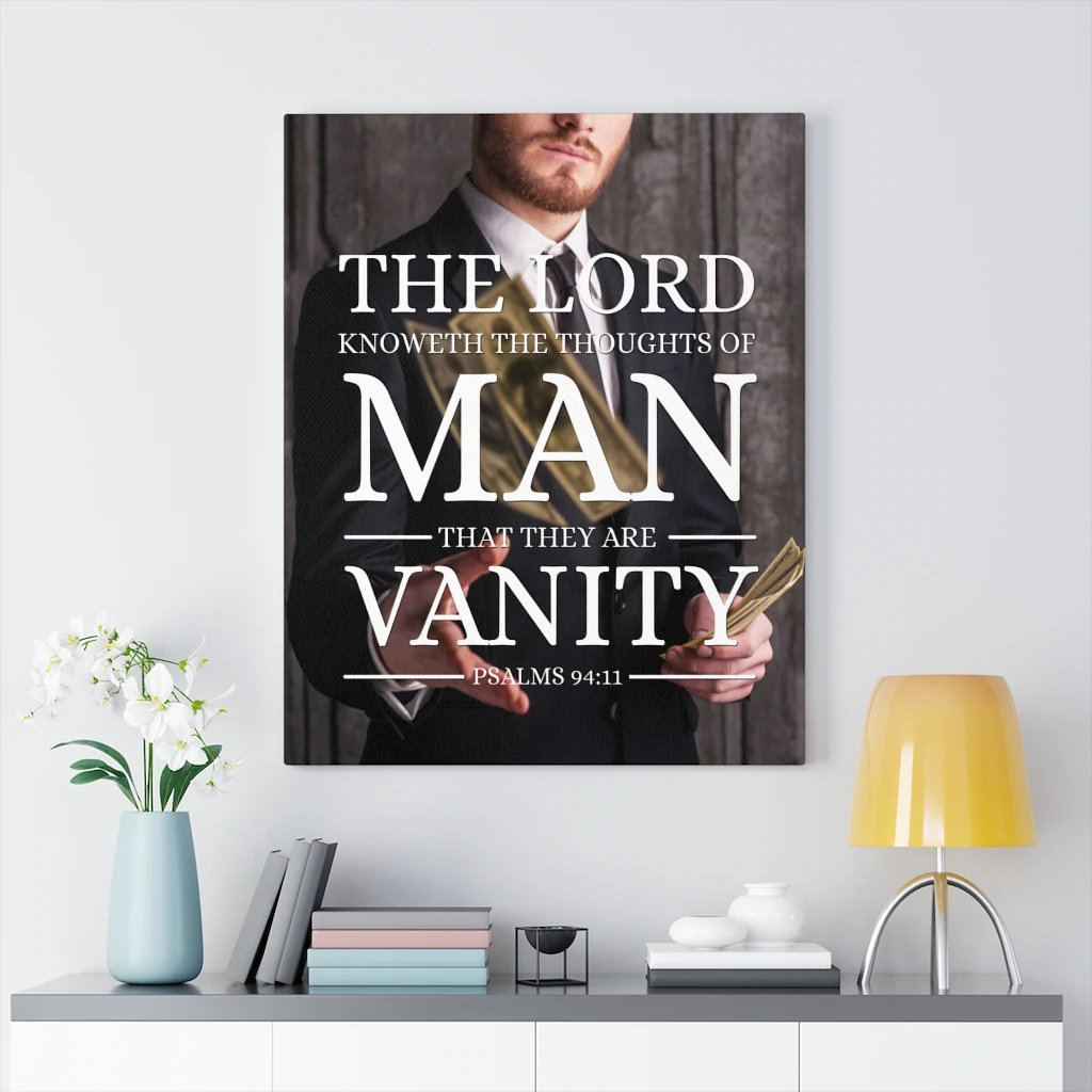 Trinx Scripture Canvas Thoughts Of Man Psalm 94:11 Christian Wall Art ...