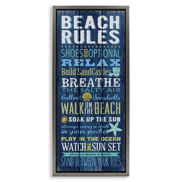 Winston Porter Blue Planked Beach Rules Sign | Wayfair