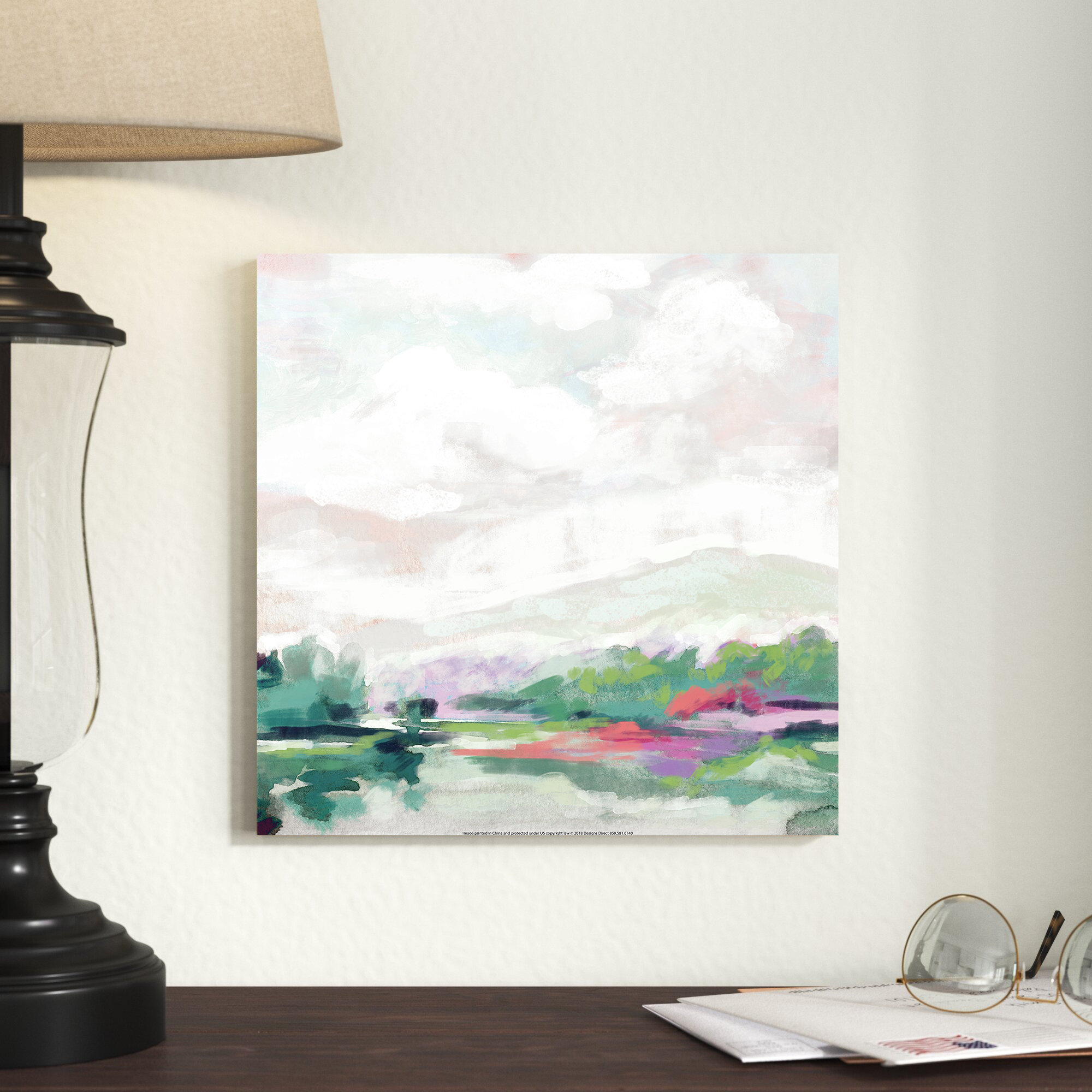 Charlton Home® Bright Abstract Landscape I - Wrapped Canvas Painting ...