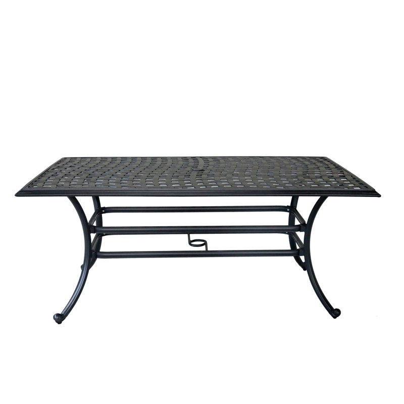 Lark Manor Annecorinne Rectangular Aluminum Outdoor Dining Table ...