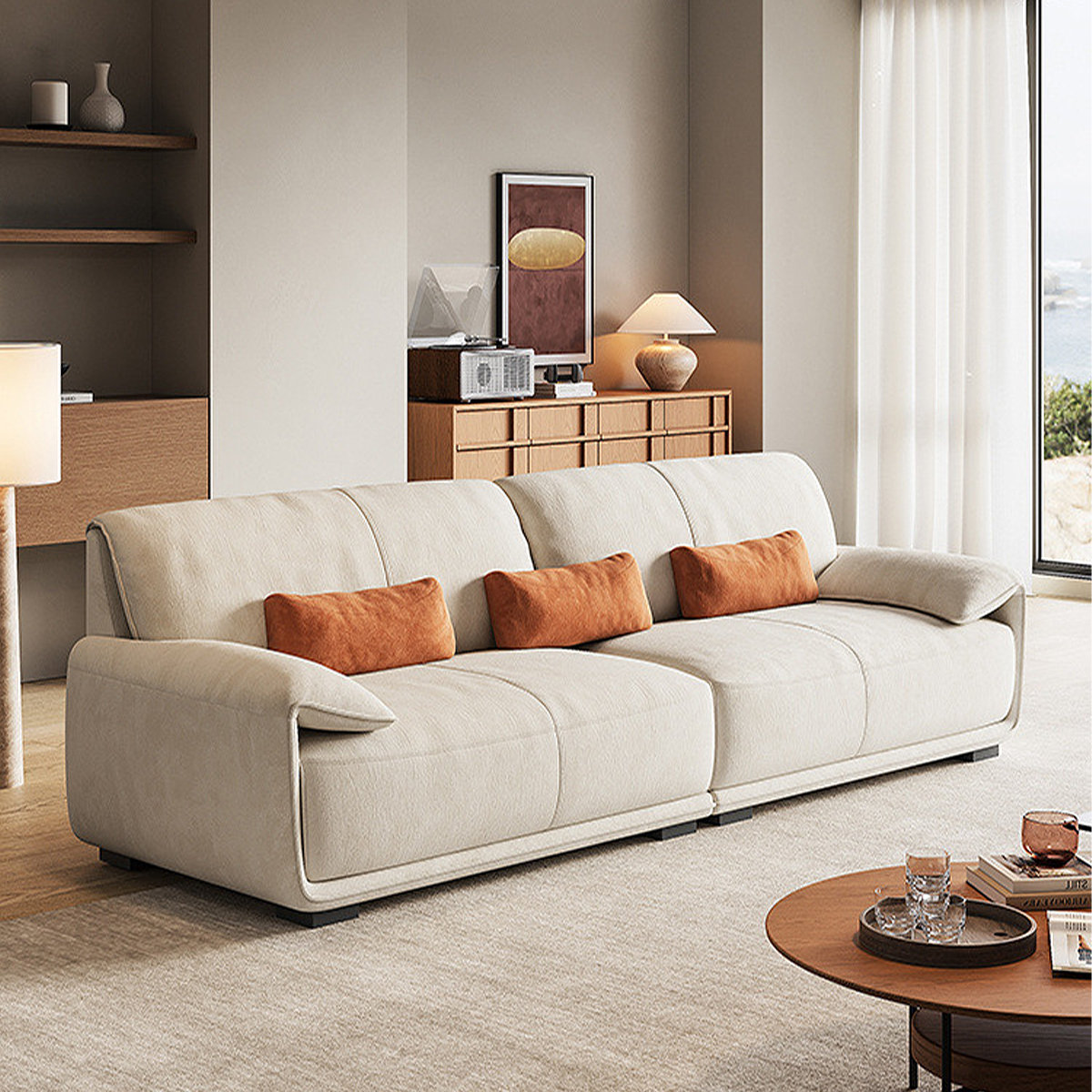 Concave Techie 86.61" Solid Colour 100% Polyester Modular Sofa cushion ...