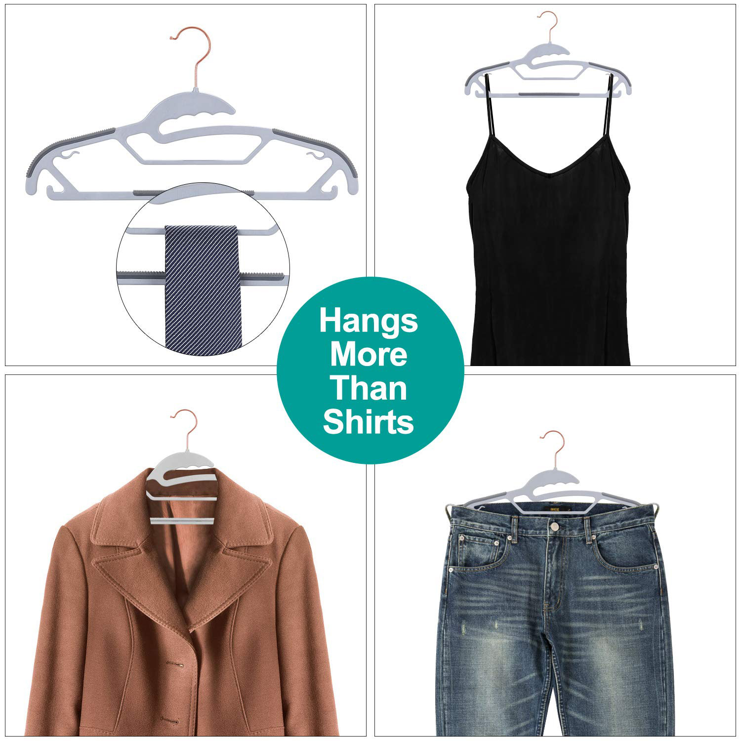 Rebrilliant Plastic Hangers Space Saving Clothes Hangers, Upgraded ...