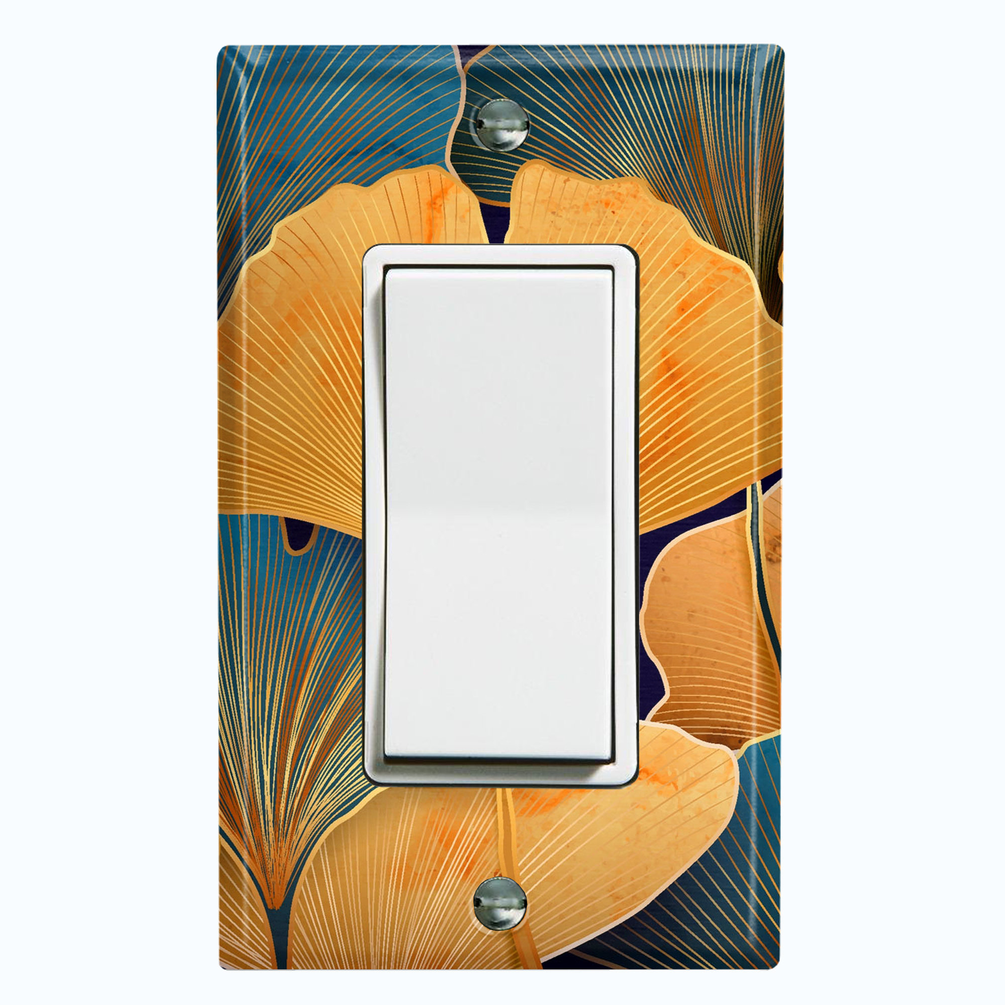WorldAcc Flower Orange Blue 1-Gang Toggle Light Switch Wall Plate | Wayfair