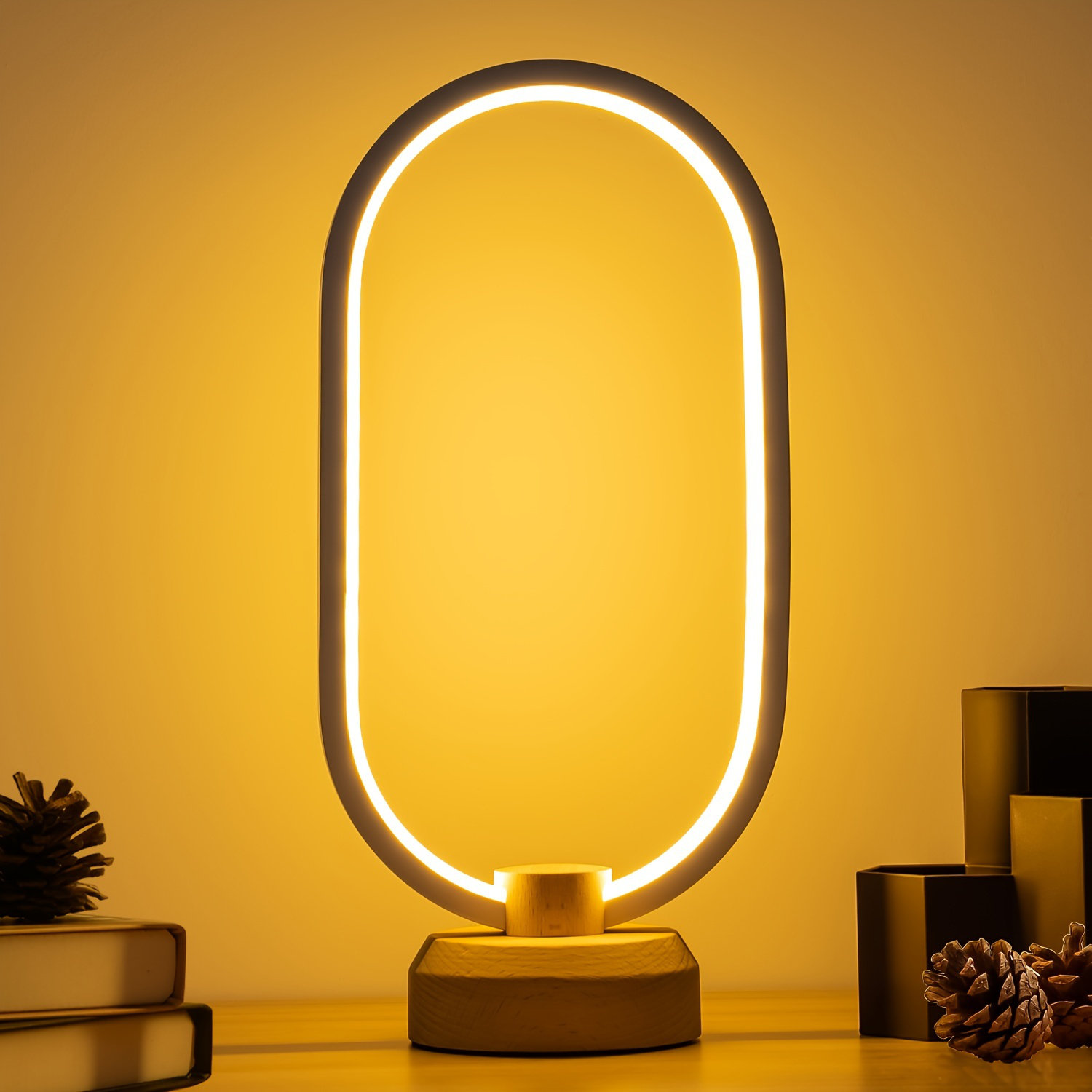 Wrought Studio 1Pc Modern Desk Lamp LED Wood Table Lamp, Bedroom ...