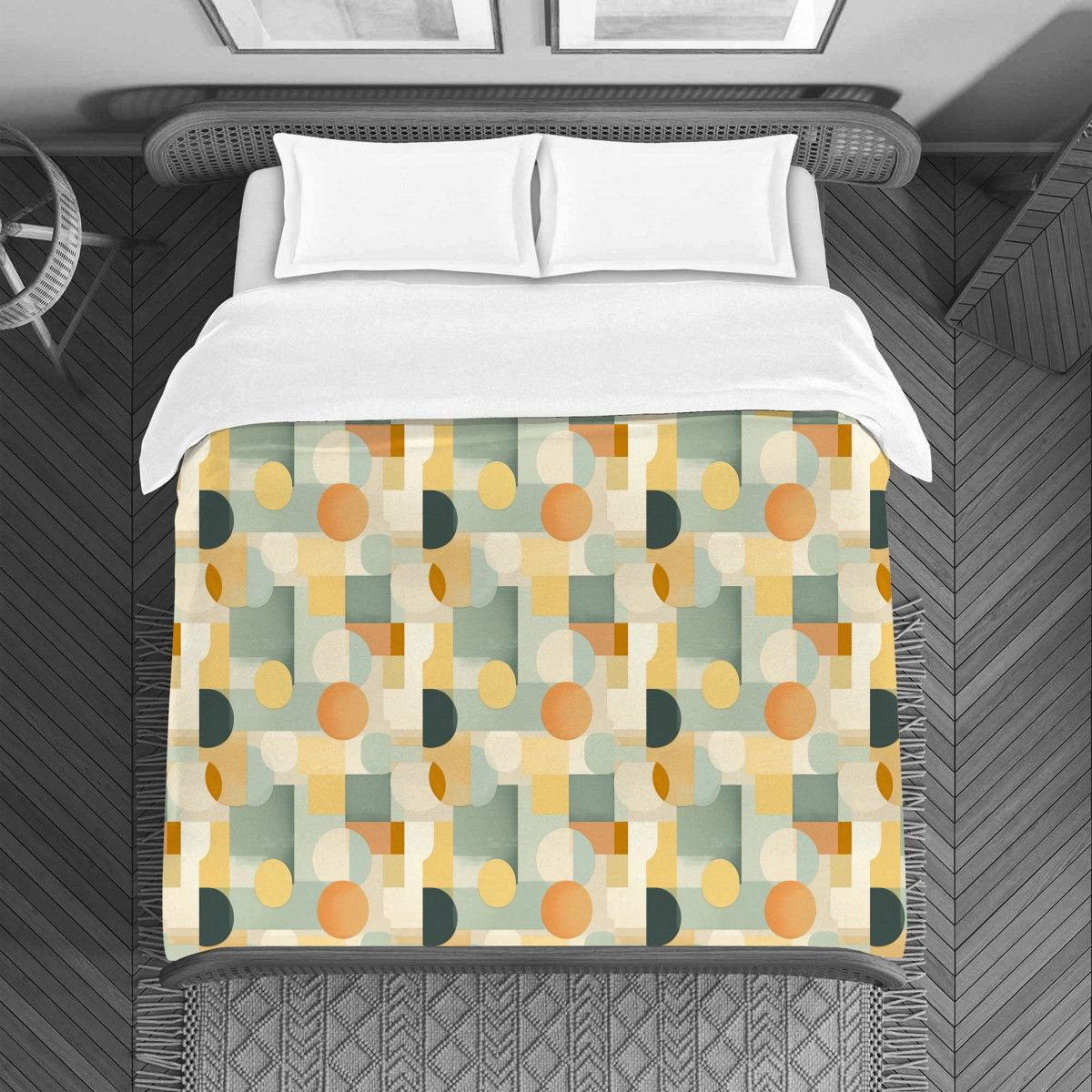 VisionDecor Geometric Retro Bedding | Wayfair