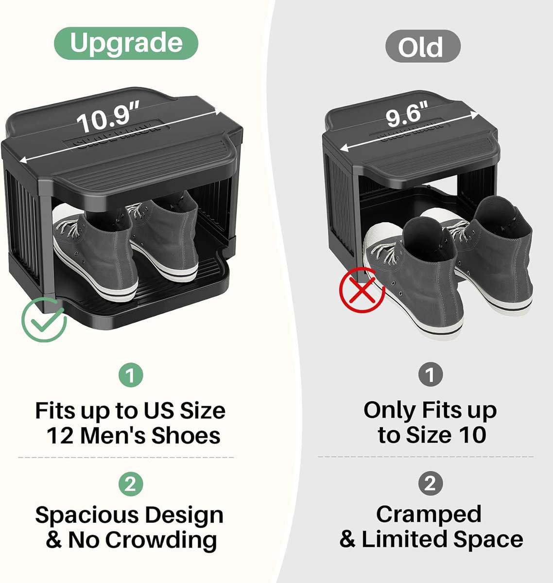 Rebrilliant Vertical Shoe Rack: 8 Tiers Stackable Shoe Rack For Closet ...