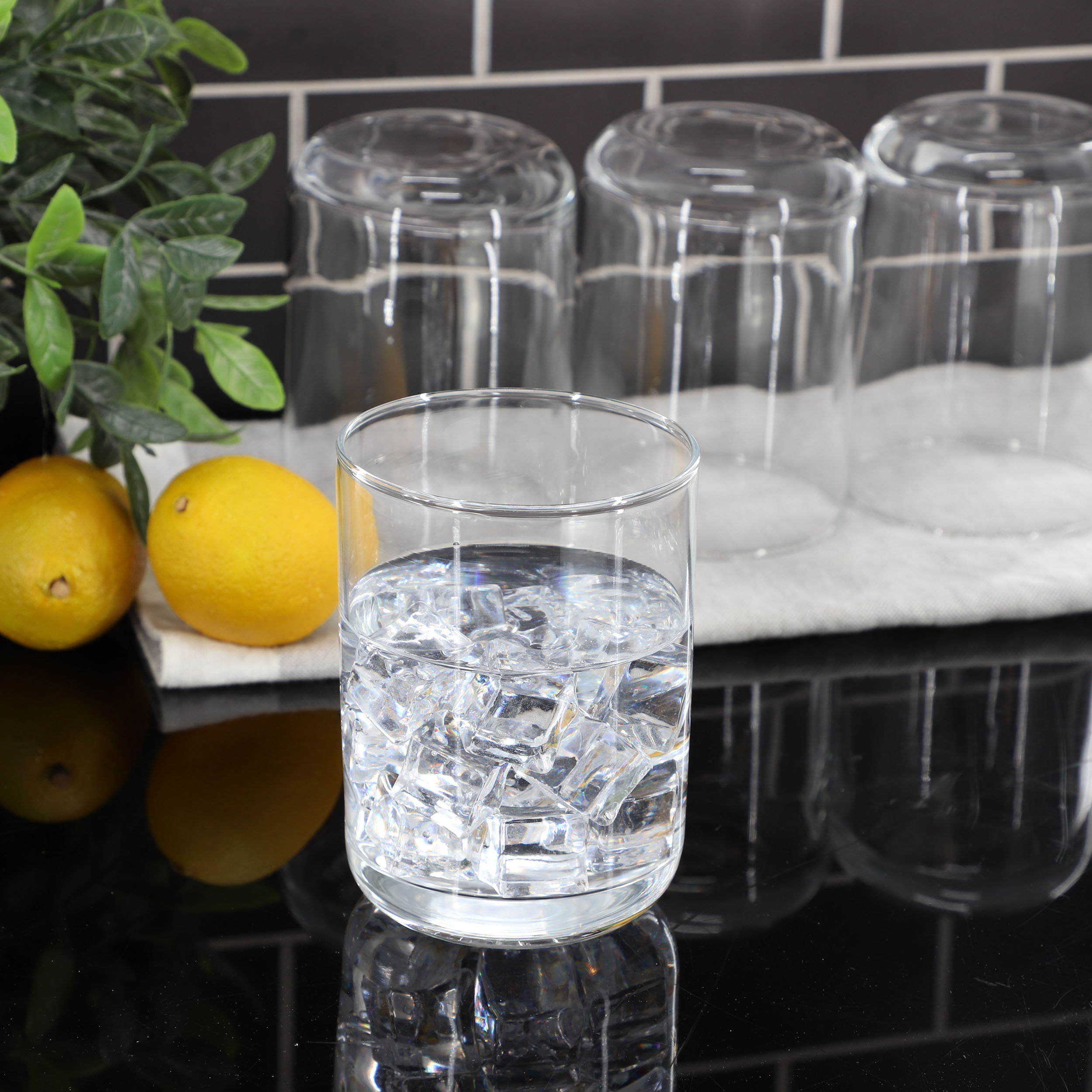 Gibson Home Emory 4 Piece 15 Ounce Double Old Fashioned Clear Glass Set ...