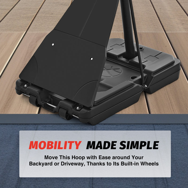 Zelus Portable Outdoor Basketball Hoop 4.9-10 ft. Adjustable Heights ...