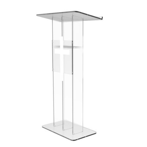 FixtureDisplays Clear Podium Plexiglass Lecturn Transparent Church ...