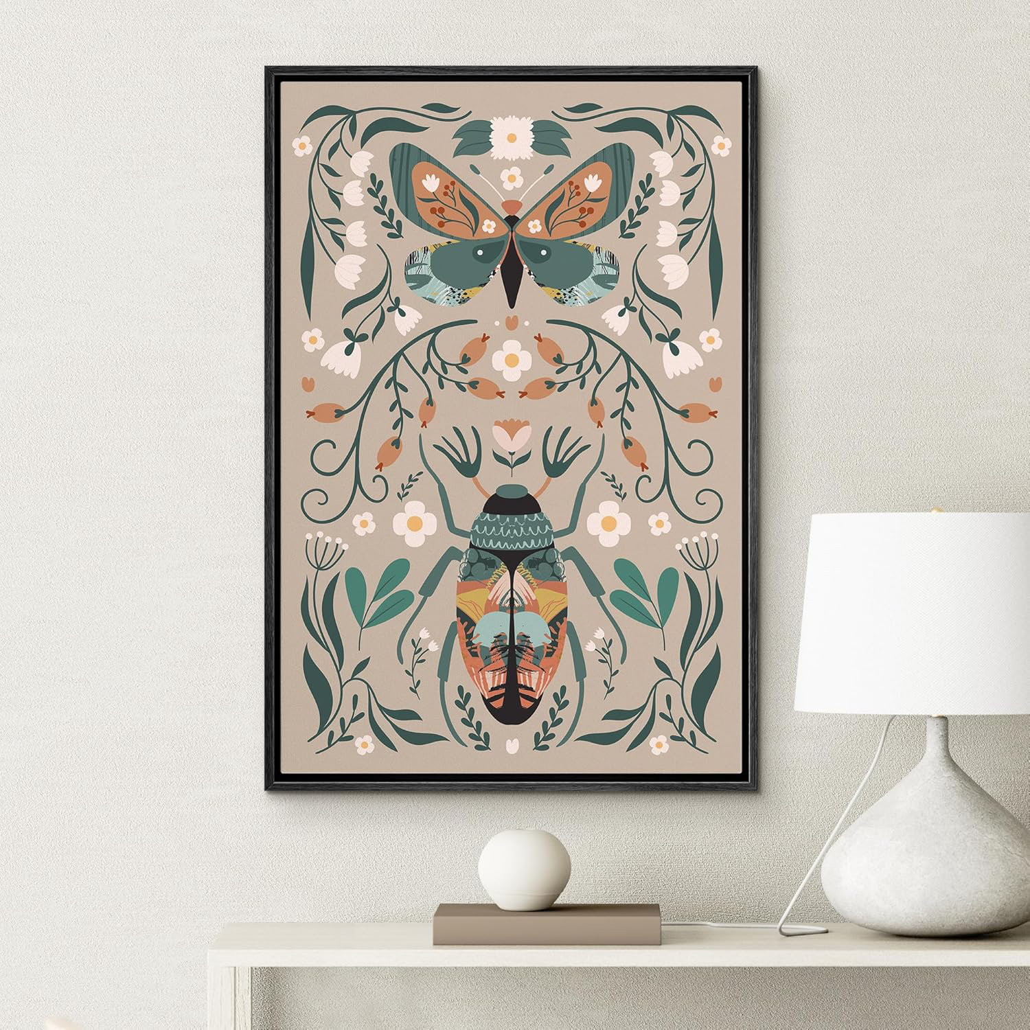 IDEA4WALL Bright Preppy Animals Botanical Floral Print Duotone ...