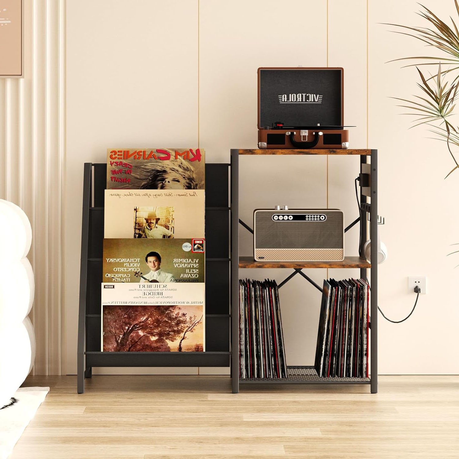 17 Stories Record Player Stand With Vinyl Storage | Wayfair