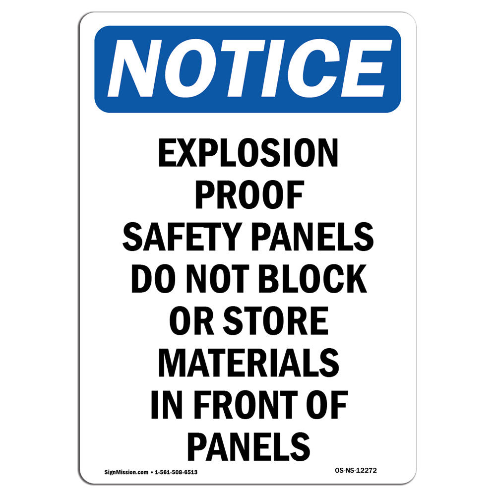 SignMission OSHA Notice - Explosion Proof Safety Panels Sign | Heavy ...