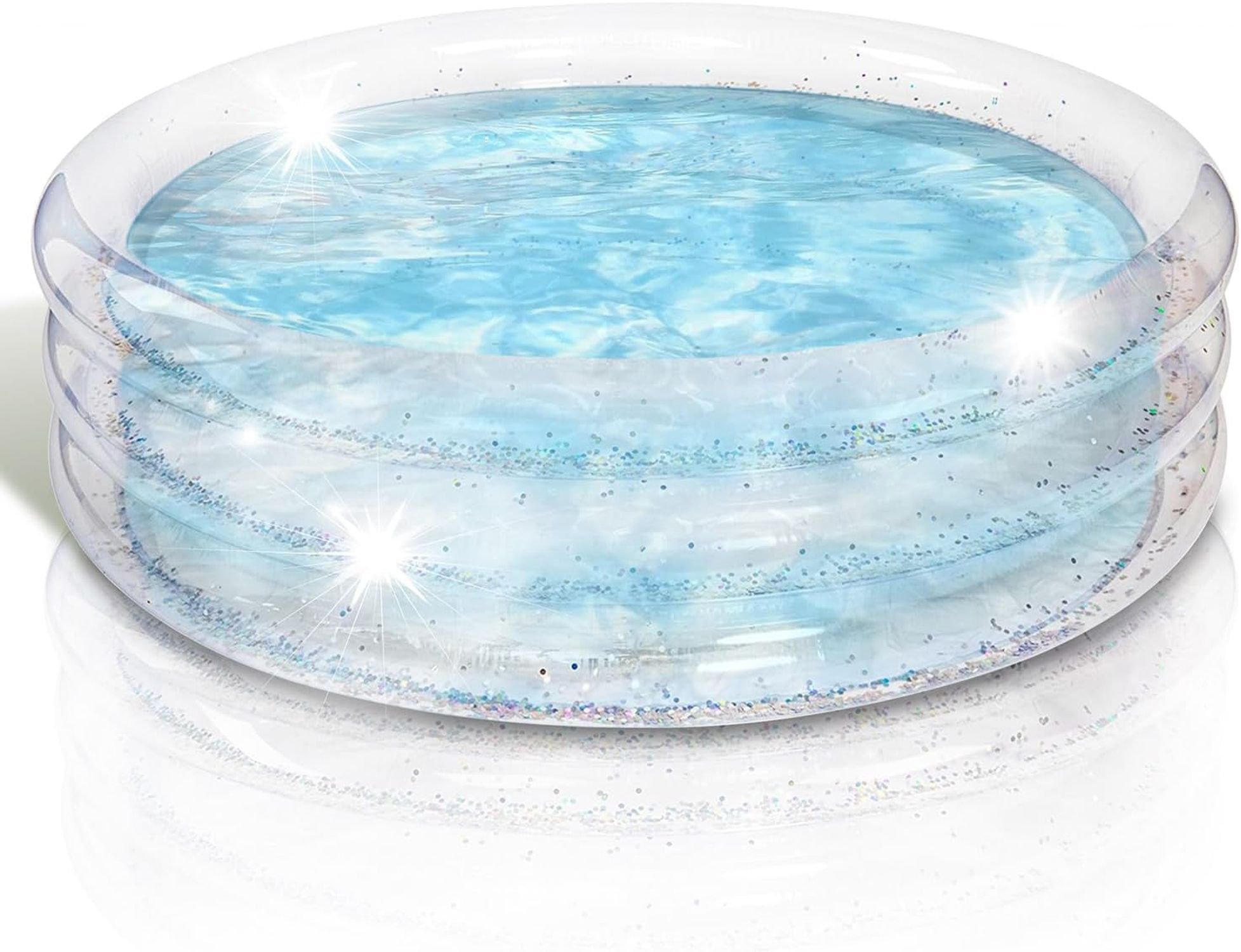 Silodo Glitter Children's Inflatable Pool 34 “x10” - 3 Tiers - Silver ...