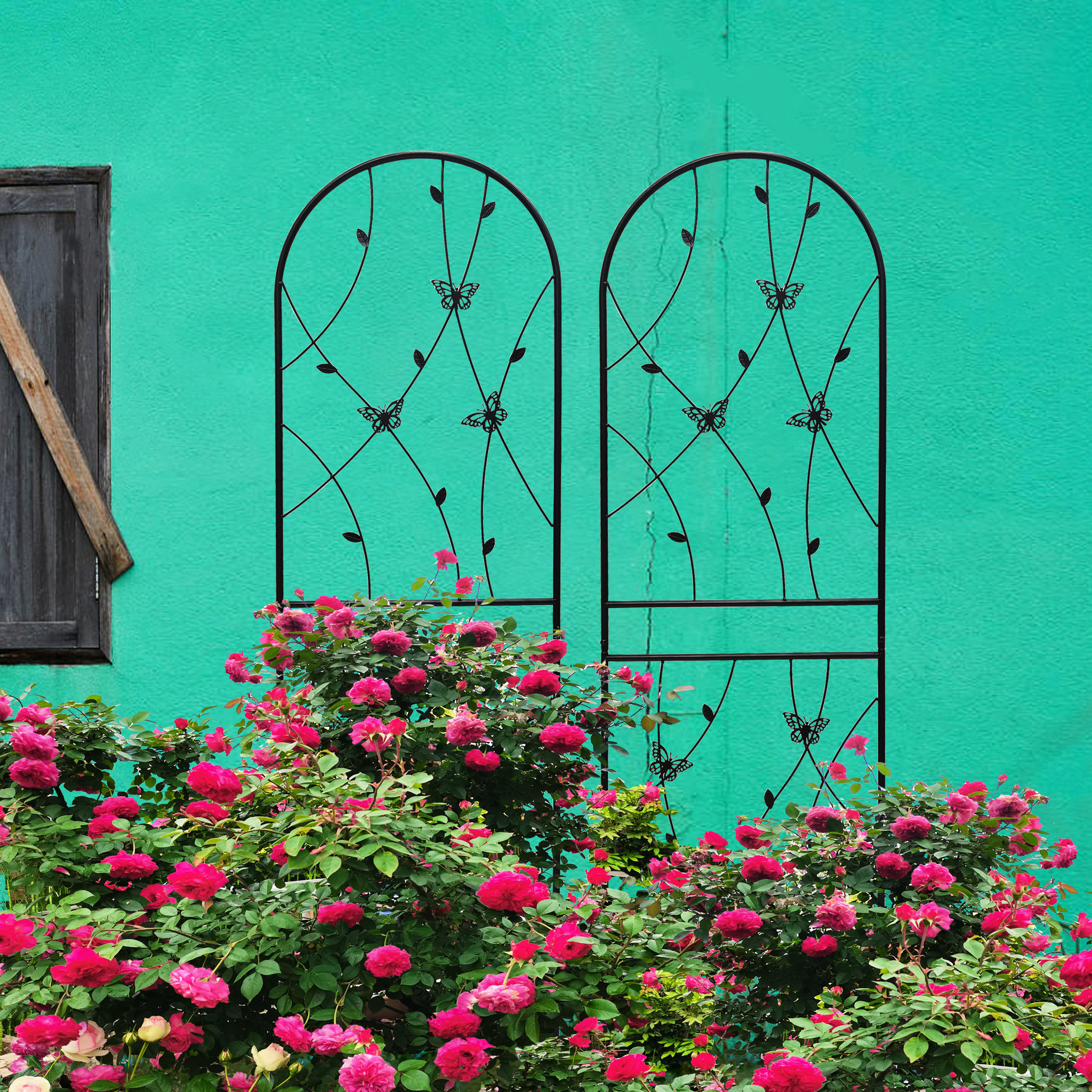 Red Barrel Studio® 2 Pack Metal Garden Trellis, Rustproof Outdoor For ...