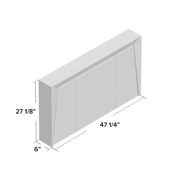 Ivy Bronx Heyer Surface Mount Framed Medicine Cabinet with 2 Shelves ...