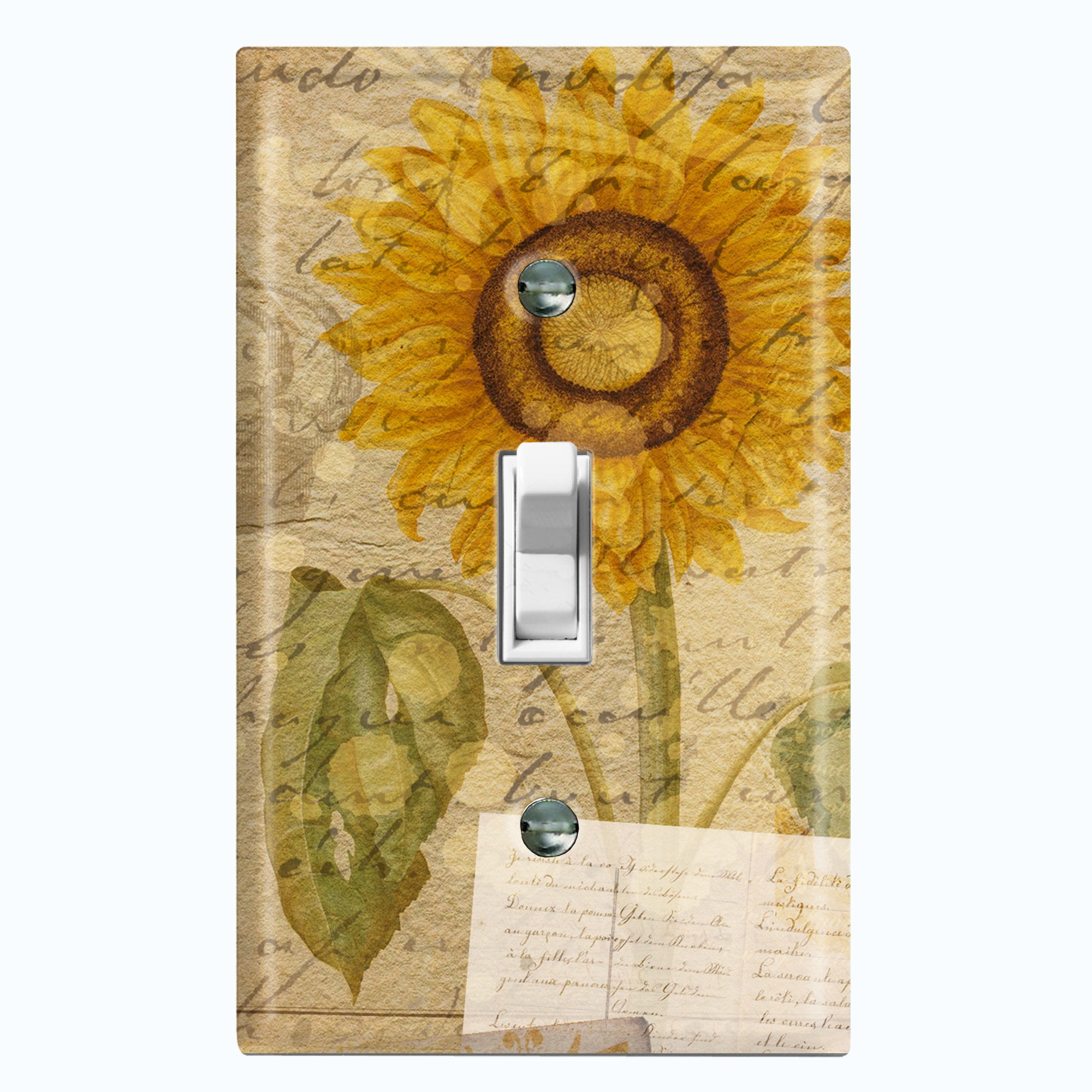 WorldAcc Sun Flower 1-Gang Toggle Light Switch Wall Plate | Wayfair
