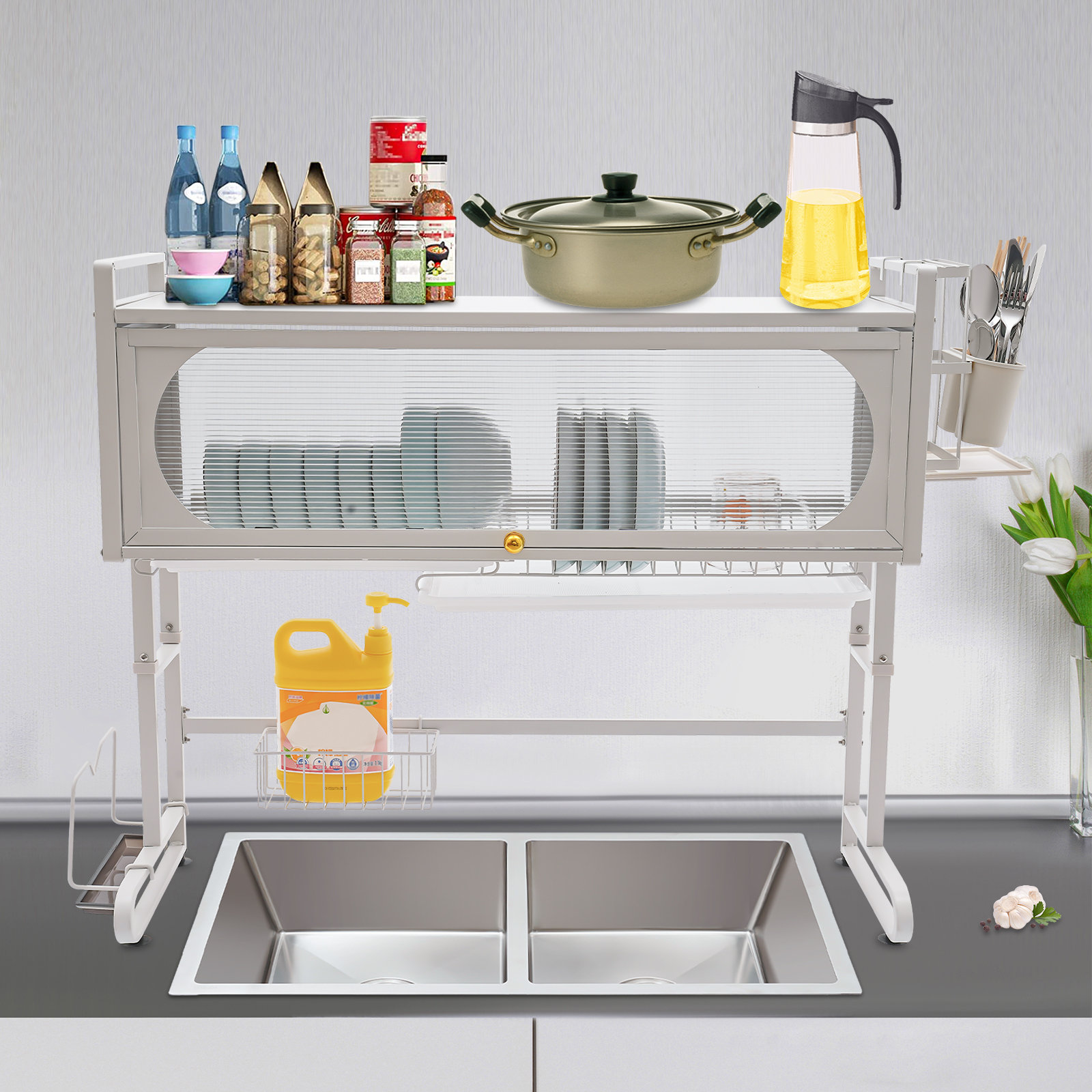 SUNYOU 2 Shelf Dish Drainer Kitchen Organizer | Wayfair