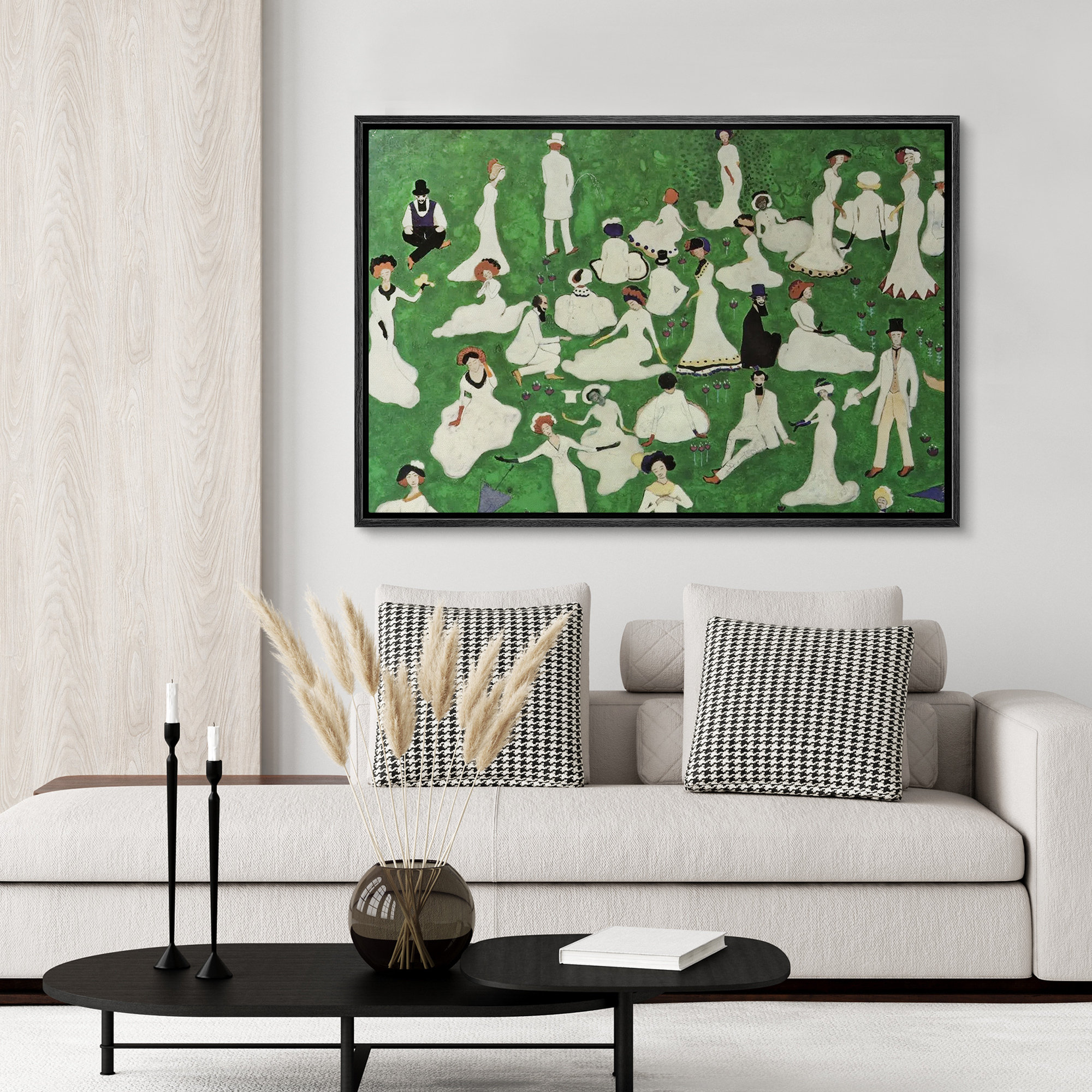 wall26 Abstract Green Gathering Party in Grass Art Prints Vintage ...