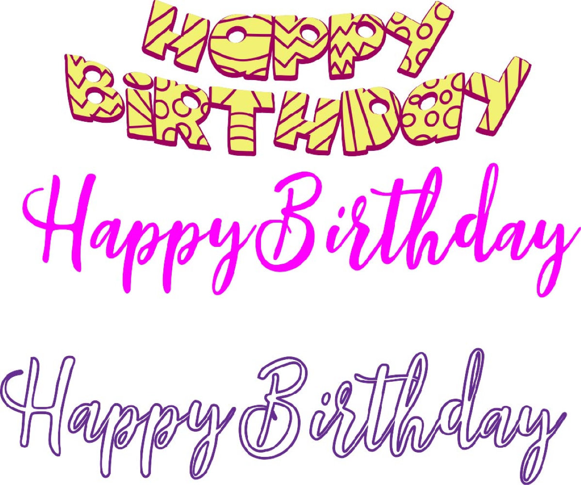 Design With Vinyl Happy Birthday Greetings Cartoon Vinyl Wall Decal ...