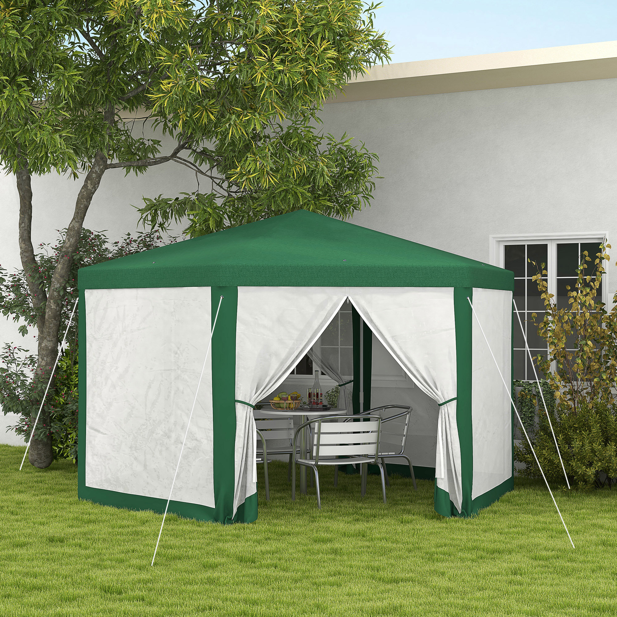 Arlmont & Co. Outdoor Party Tent Hexagon Sun Shade Shelter Canopy | Wayfair