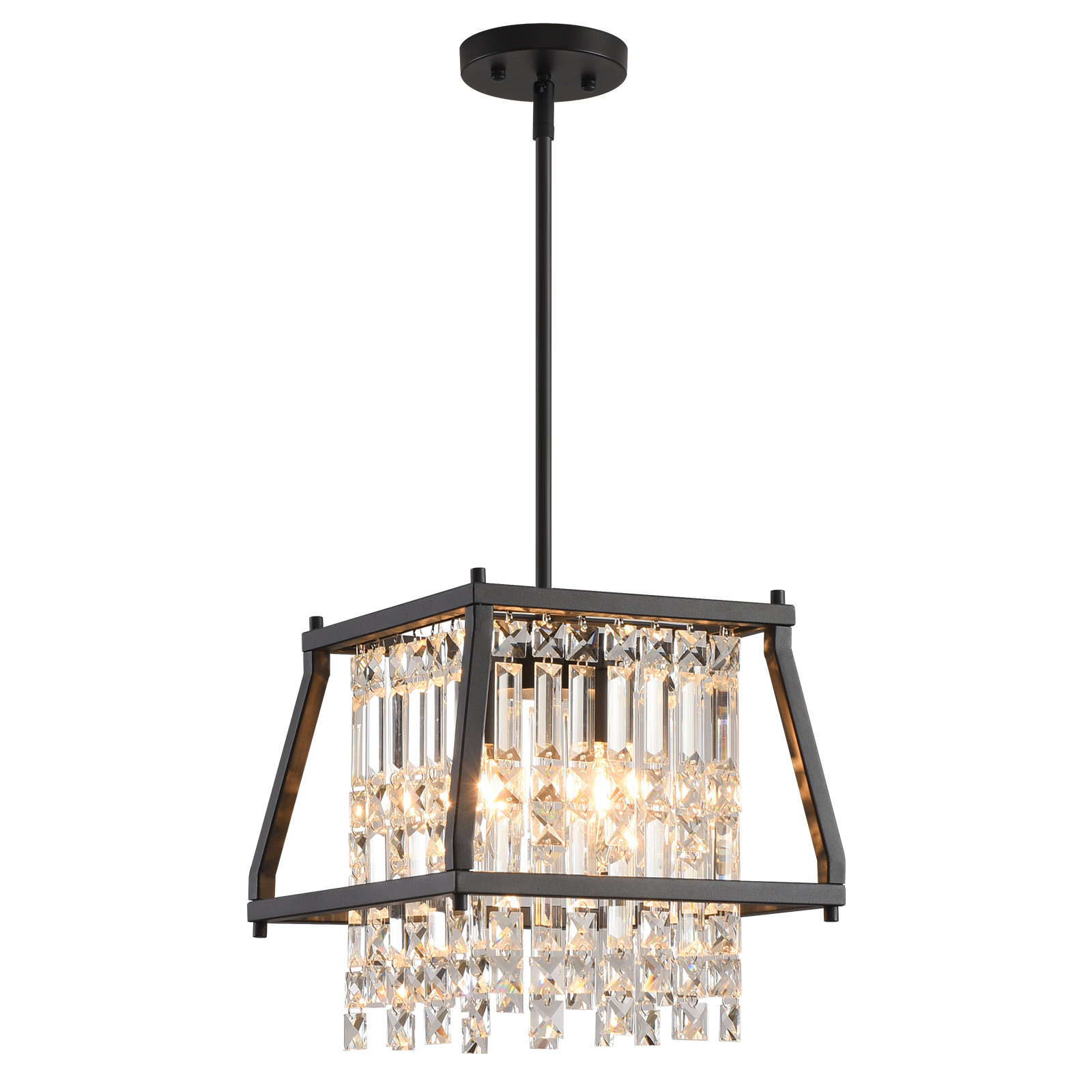Rosdorf Park Black Dining Room Crystal Chandelier Industrial Farmhouse ...