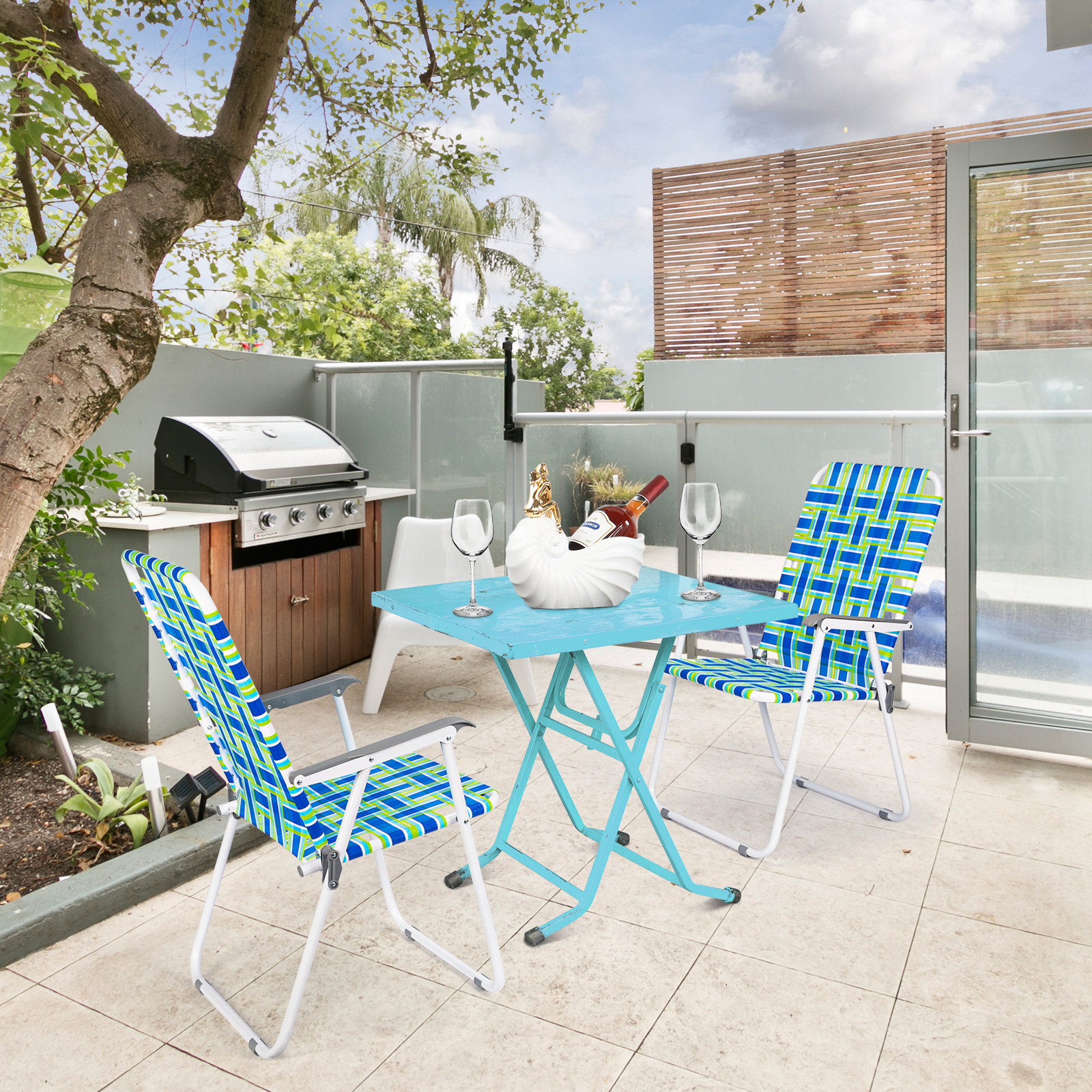 Arlmont & Co. Metal Folding Beach Chair(Set Of 2) | Wayfair