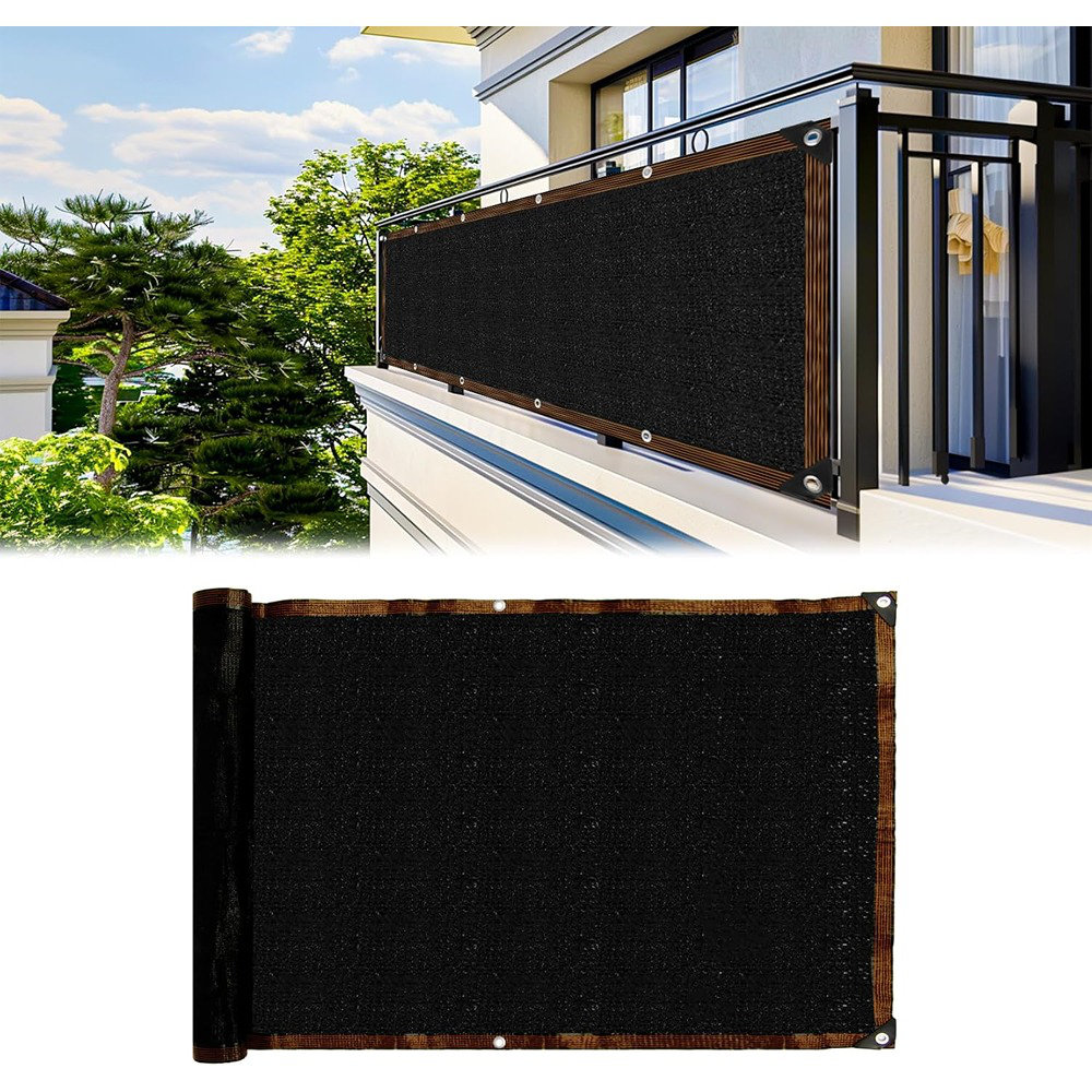 MAXAYA Privacy Screen - RAINFLOW 3'X10' Black Privacy Fence Scree ...