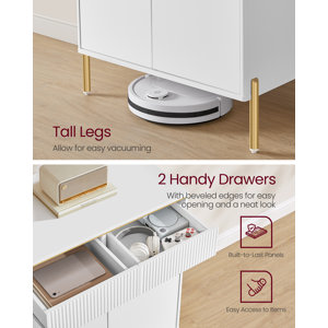 Mercer41 Accent Cabinet, Adjustable Shelf, Fluted Drawer Front ...