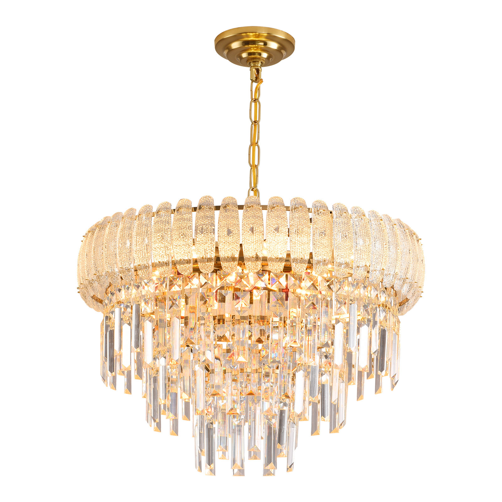 Mercer41 Jaier 9 - Light Tiered Chandelier with Crystal Accents | Wayfair