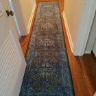 Bungalow Rose Bowning Oriental Power Loom Performance Green Rug ...