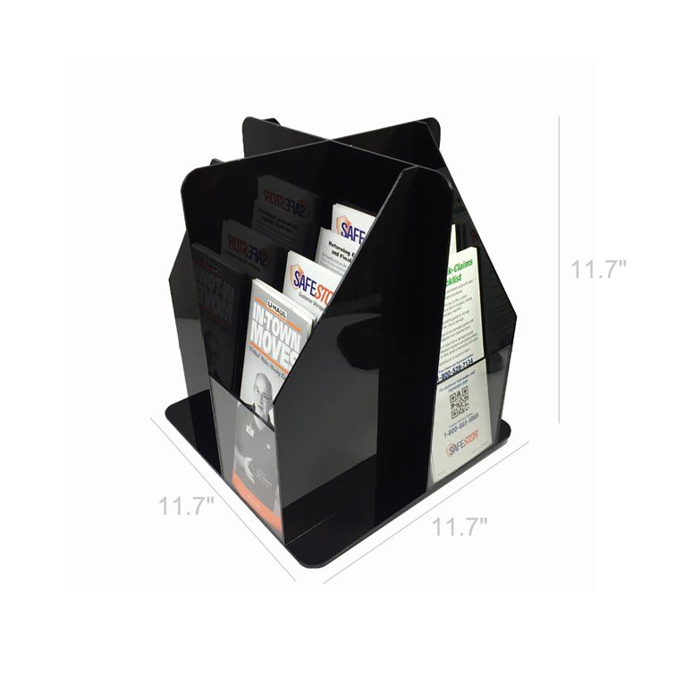 FixtureDisplays 20" H Rotating Acrylic Brochure and Pamphlet Rack ...