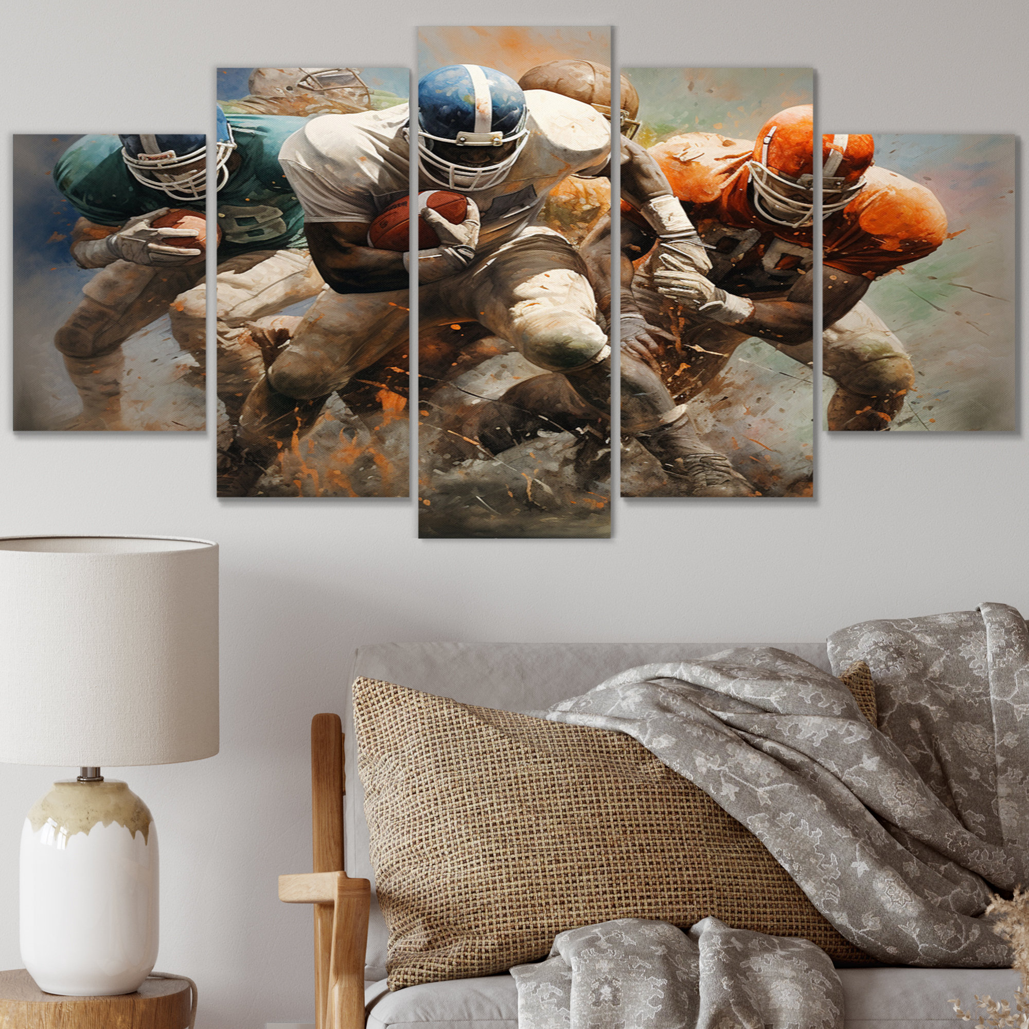 Lark Manor™ Football Strategic Interplay II - Sports Wall Art Living ...