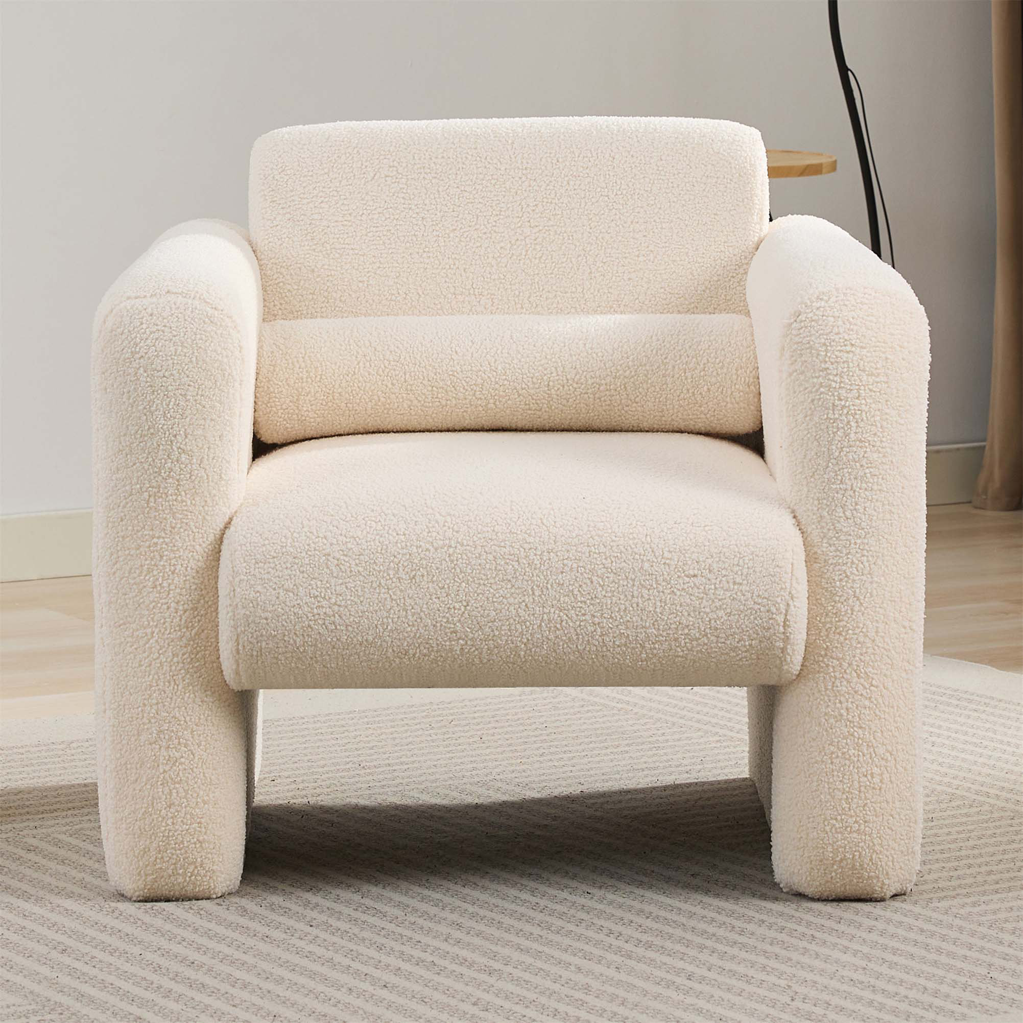 Latitude Run® Josalynn Modern Accent Chair Lambskin Sherpa Fabric ...