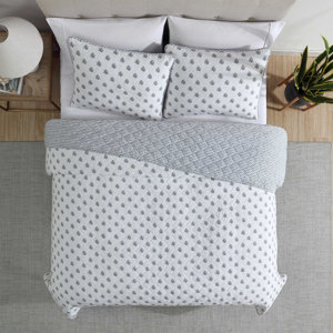 Nautica Coral Beach Cotton Reversible White Quilt Set | Wayfair