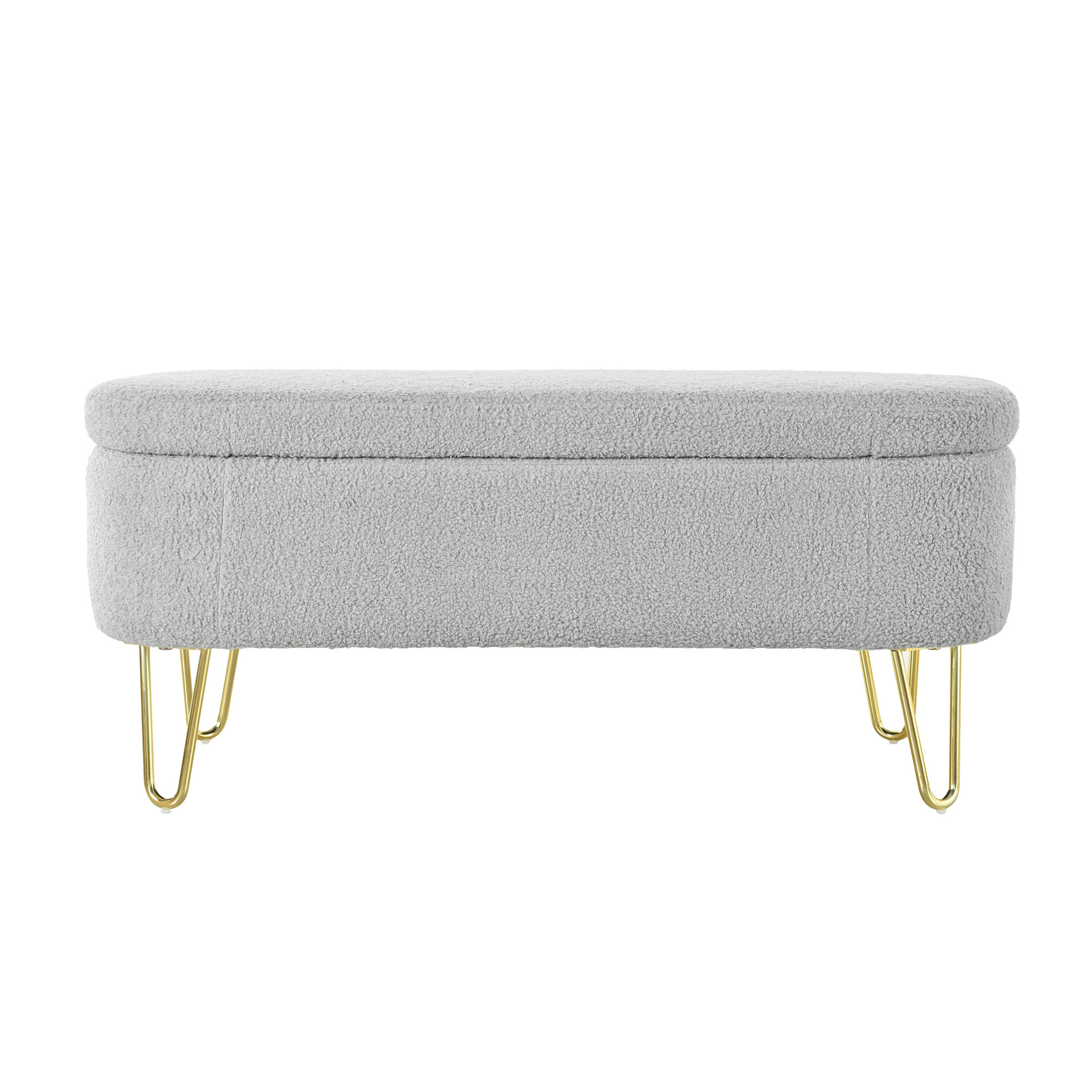 Mercer41 Oval Storage Bench for Living Room Bedroom End of Bed ...