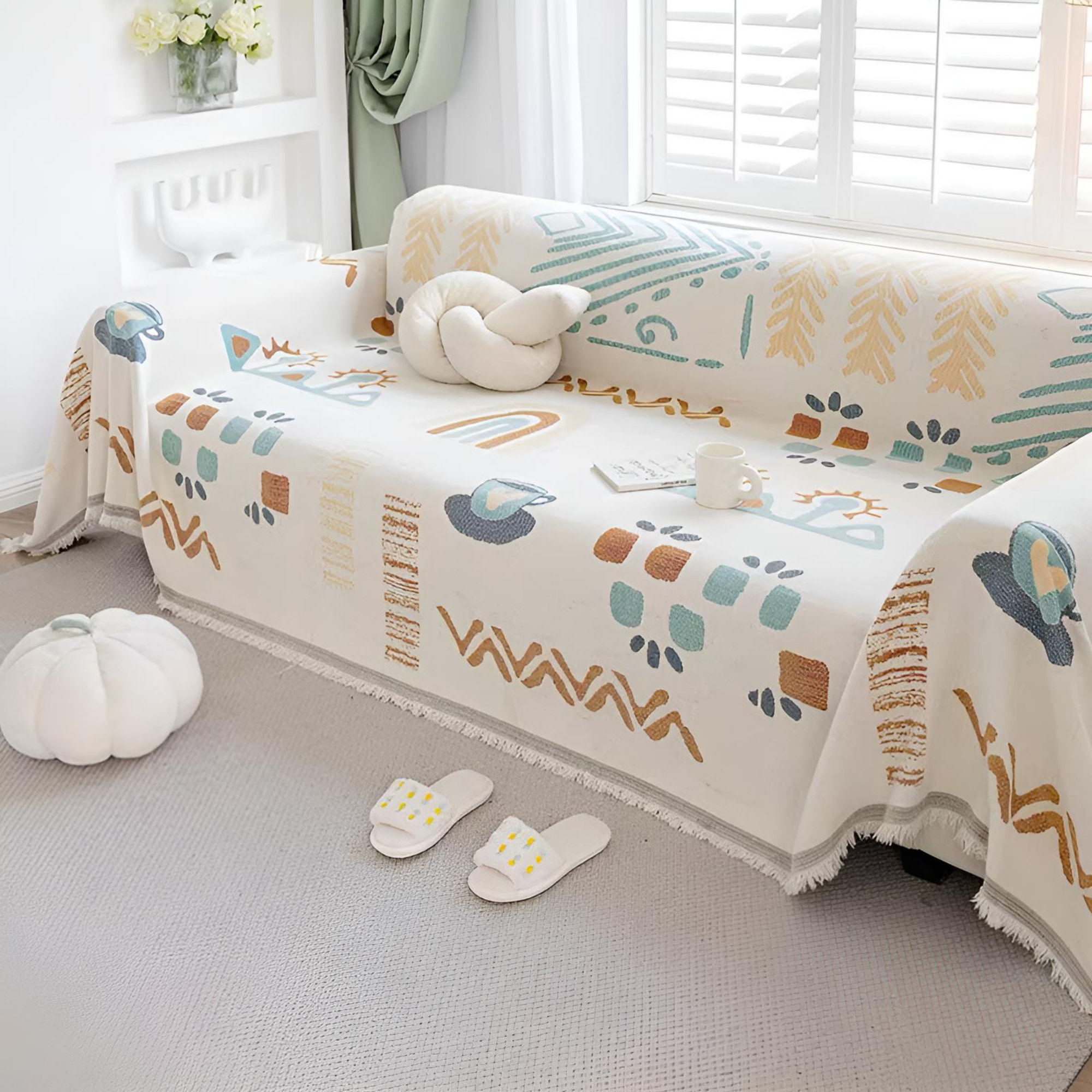 JINXI Simple Chenier Four Seasons Sofa Towel Skin Friendly Sand ...