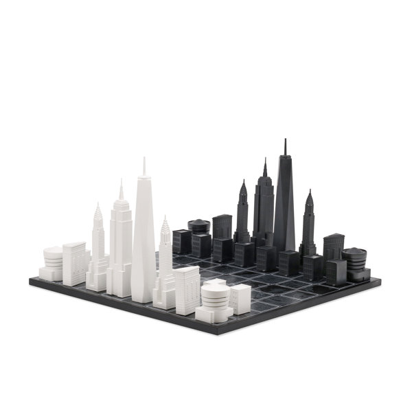 Skyline Chess Acrylic New York Chess Set with Wood Map Board | Perigold