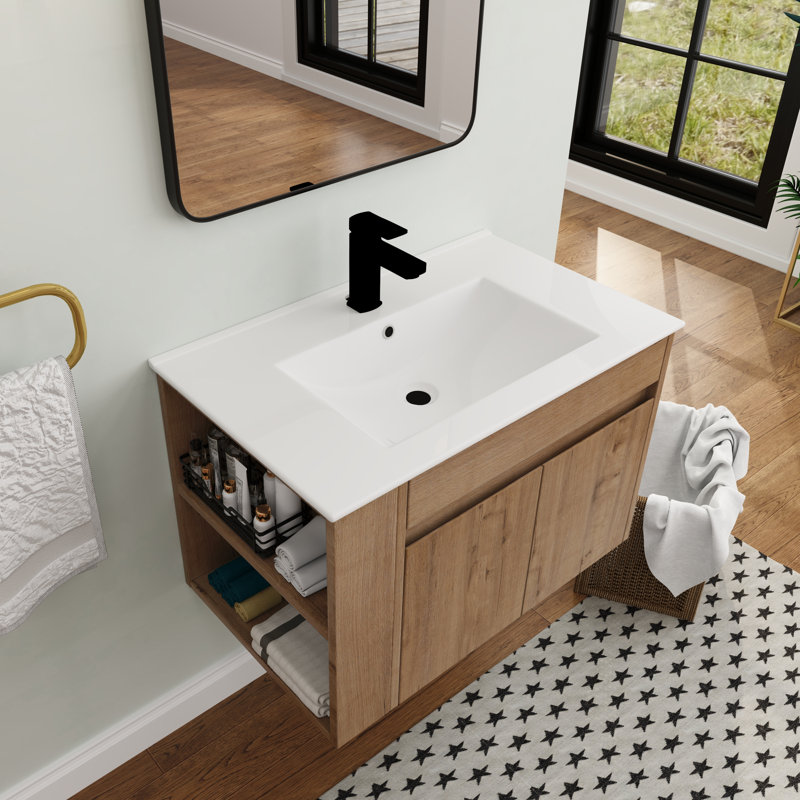 Union Rustic 30" Wall-Mounted Single Bathroom Vanity Set | Wayfair