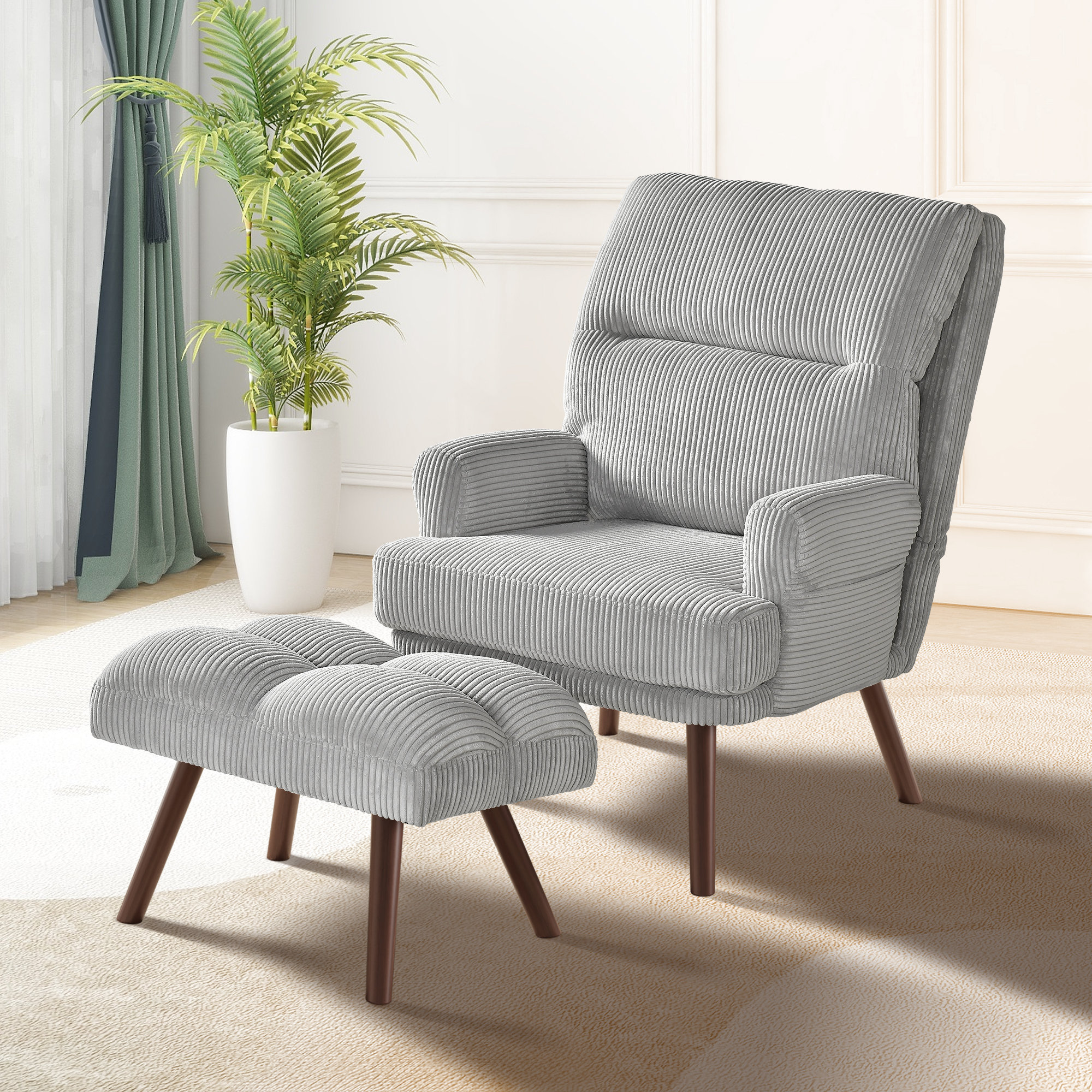 Mercer41 24.4'' Wide Lounge Chair And Ottoman | Wayfair