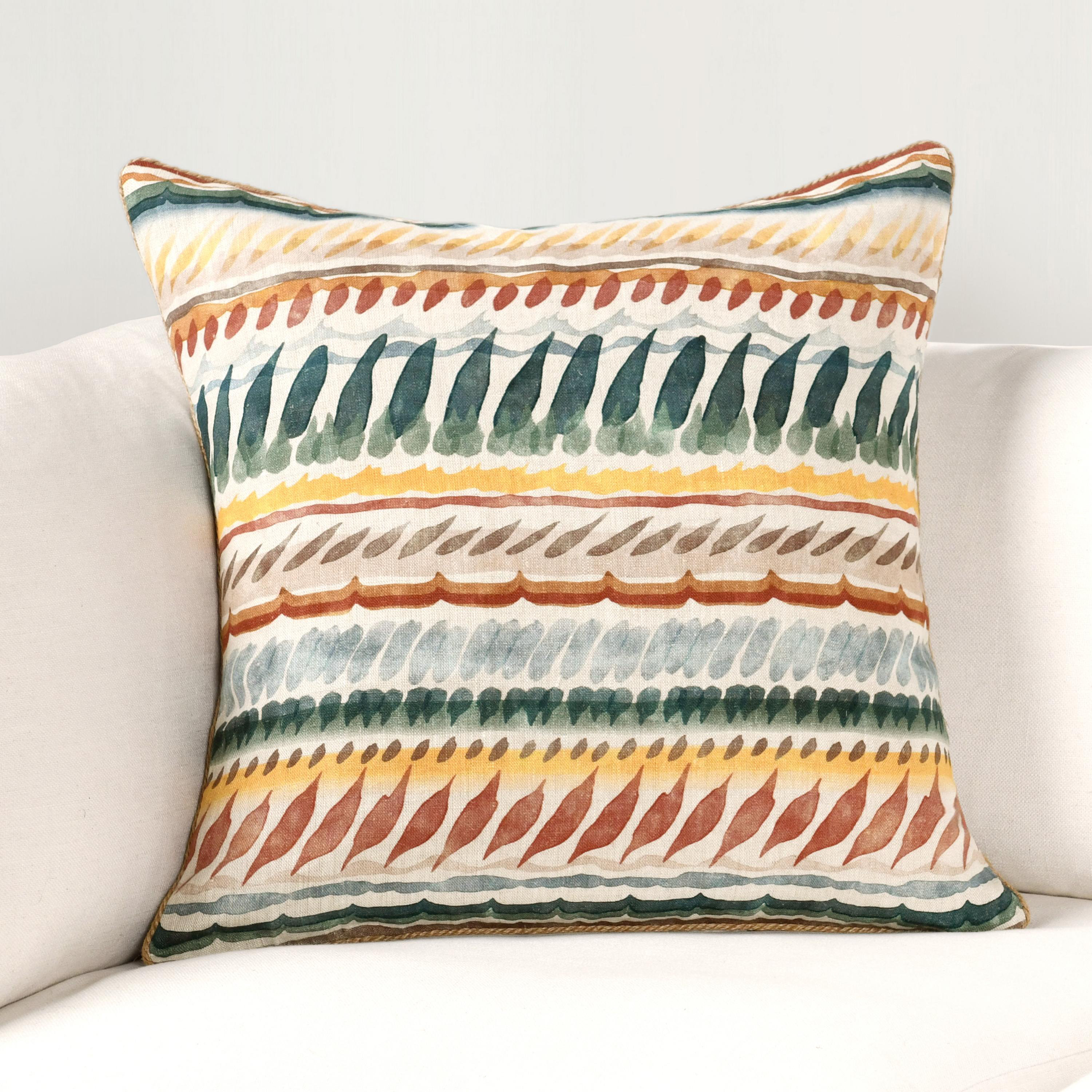 Villa by Classic Home Cetara 22" Fabric Multi-Color Throw Pillow | Wayfair