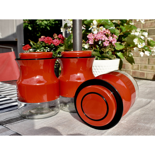 Wrought Studio™ Designed Clear 3 Piece Storage Jar Set | Wayfair