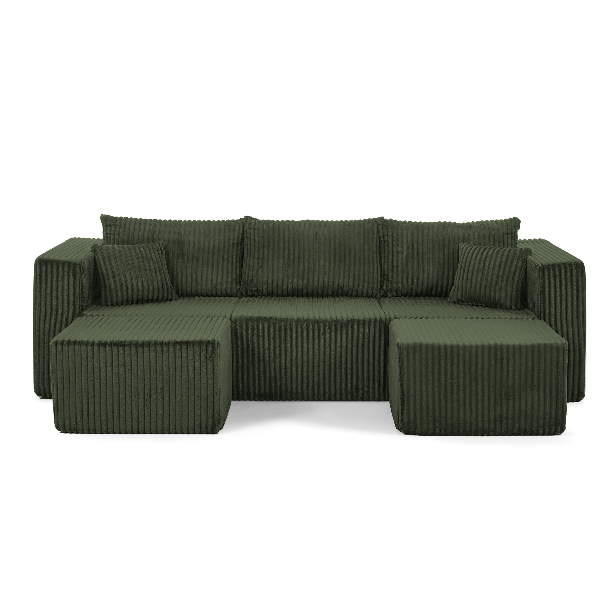 Wrought Studio™ Space-saving Green Foam Sectionals, Minimalist Modular ...
