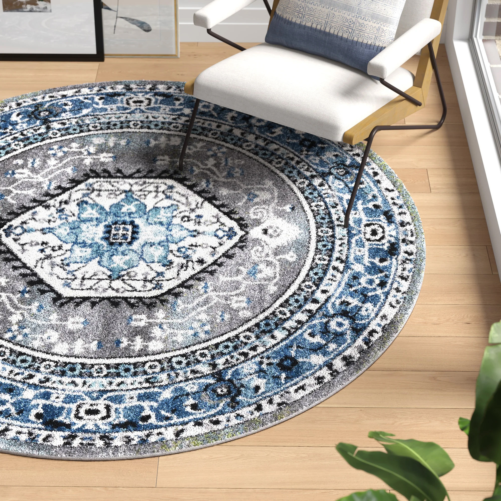Langley Street Evanoff Oriental Blue/Grey Area Rug & Reviews - Wayfair ...